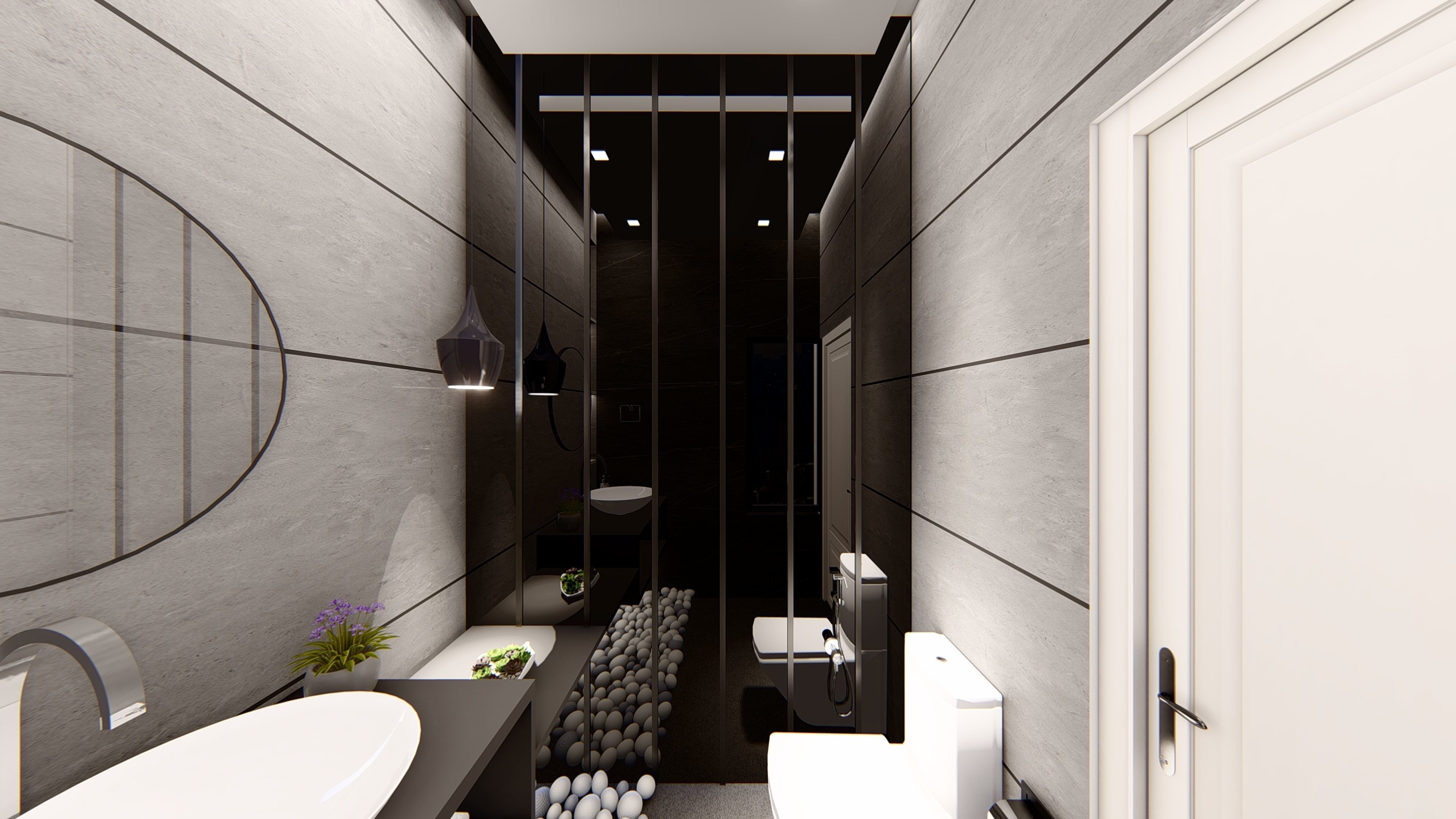 INTERIOR DESIGN OF A POWDER TOILET 3D model | CGTrader