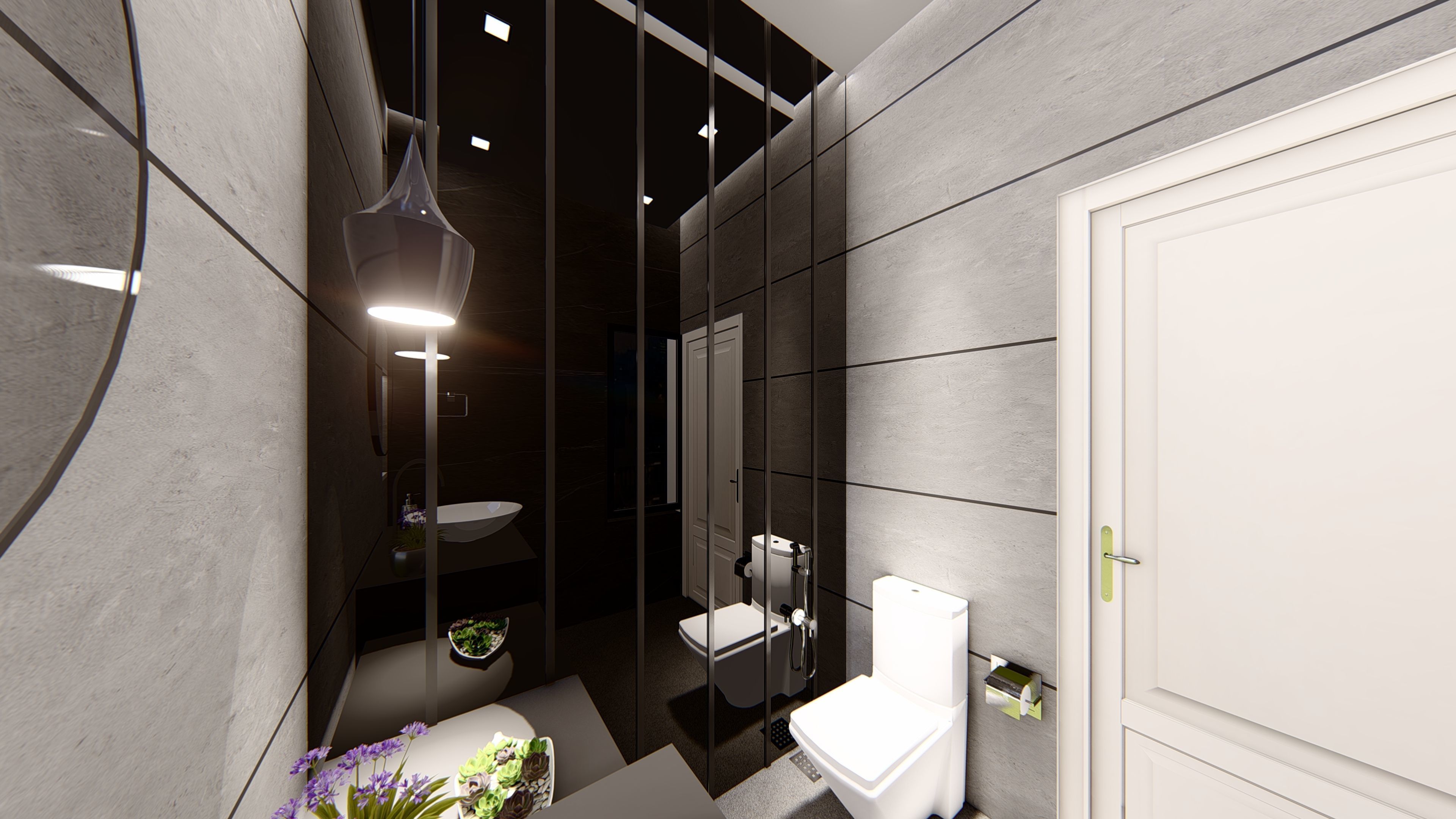 INTERIOR DESIGN OF A POWDER TOILET 3D model | CGTrader