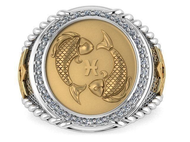 pisces-ring zodiac 3D model 3D printable | CGTrader