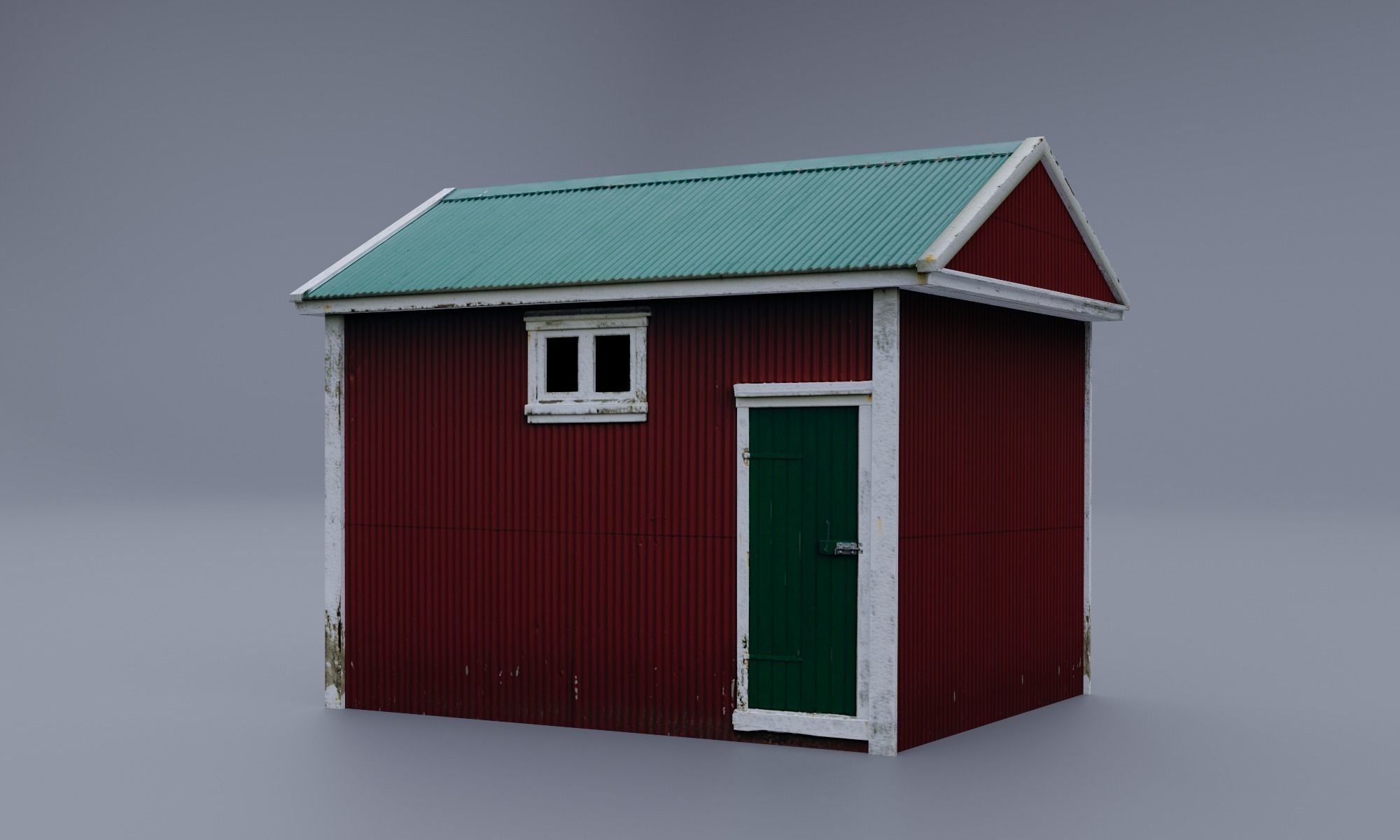 Small Painted Shed 3D model | CGTrader
