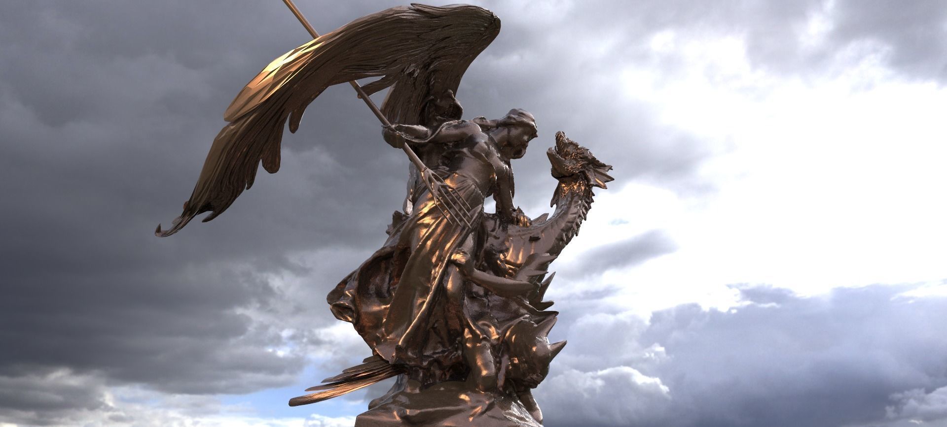 Holy Battle Sculpture 3D model | CGTrader