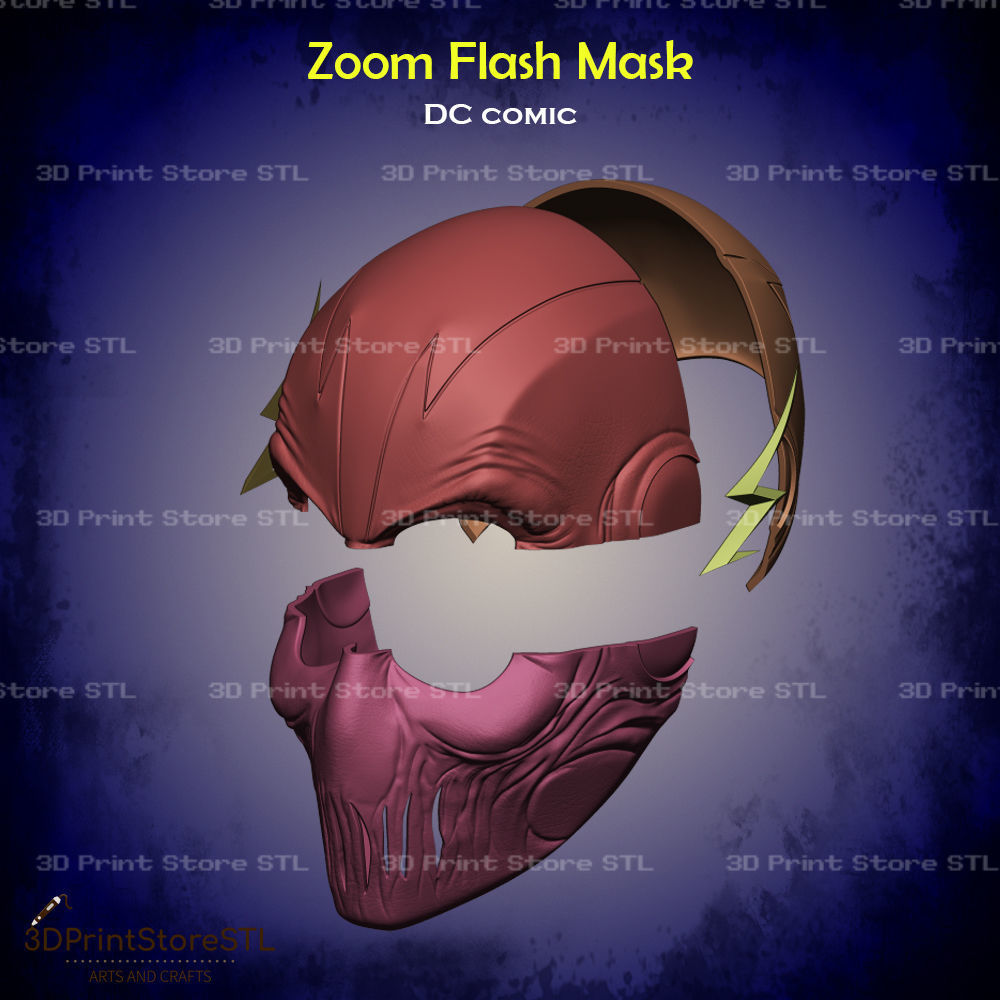 Zoom Flash Mask Cosplay DC - STL File 3D model 3D printable | CGTrader