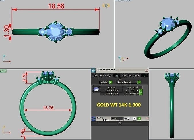 engagement ring 3D model 3D printable | CGTrader