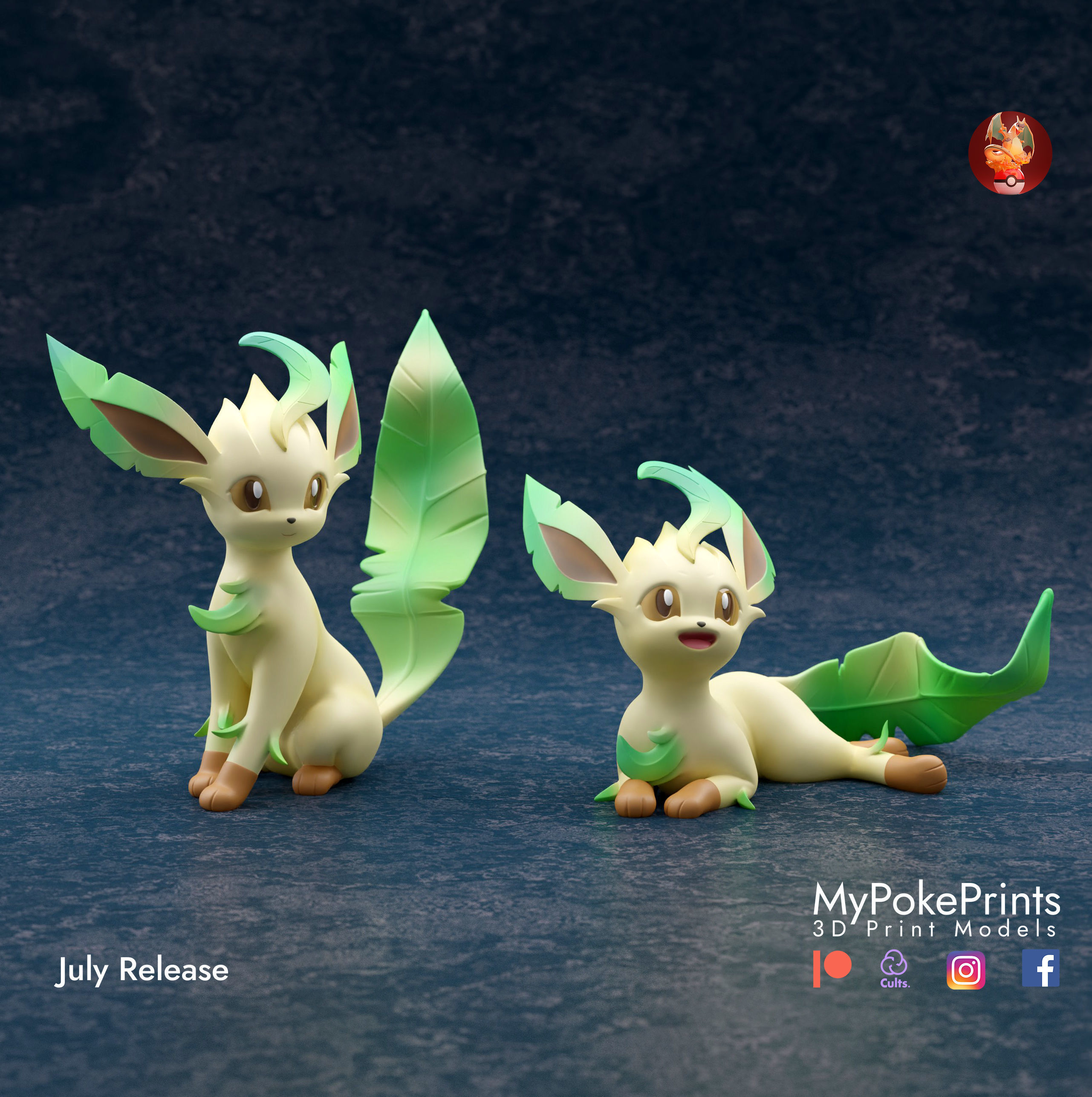LEAFEON 2 POSES - PRE-SUPPORTED POKEMON 3D model 3D printable | CGTrader