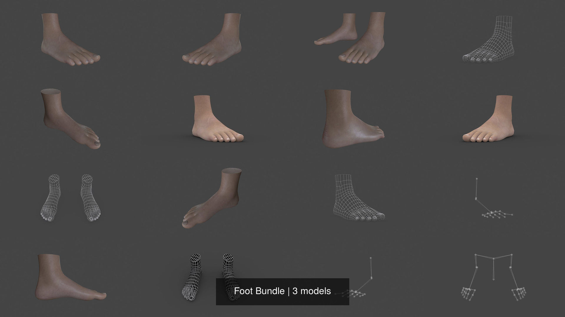 3D Model Collection Foot Bundle VR / AR / low-poly | CGTrader