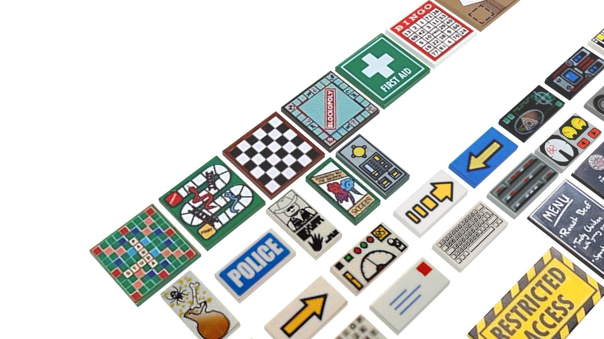 Lego Tiles Set 3D model | CGTrader