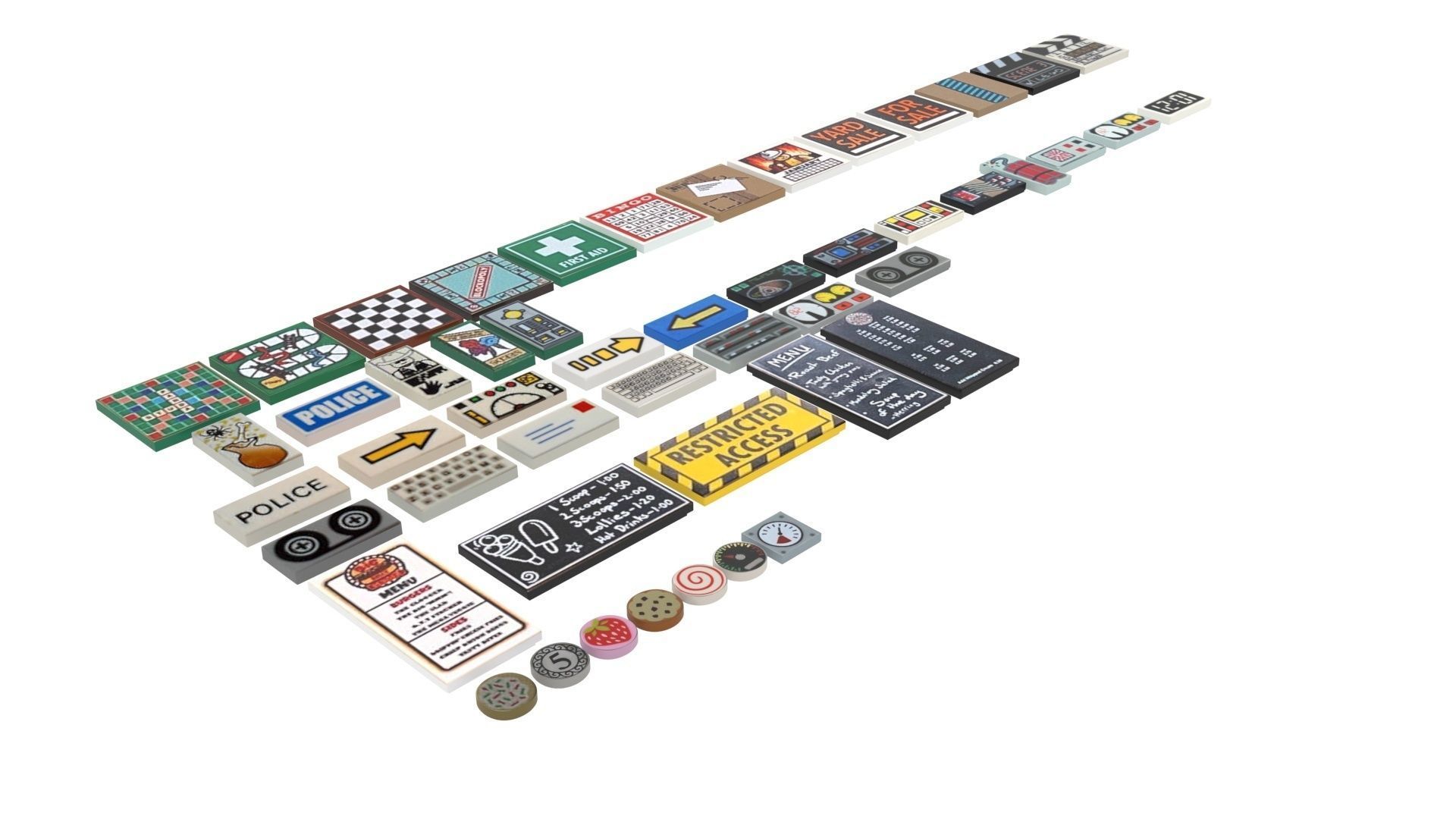 Lego Tiles Set 3D model | CGTrader