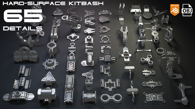 Sci-Fi Hard Surface KITBASH 65 DETAILS 3D model | CGTrader