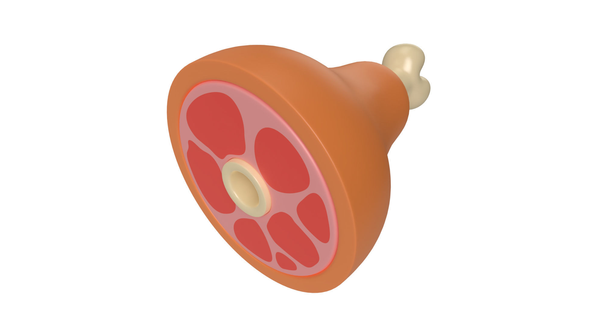 3D model Cartoon Ham Meat VR / AR / low-poly | CGTrader