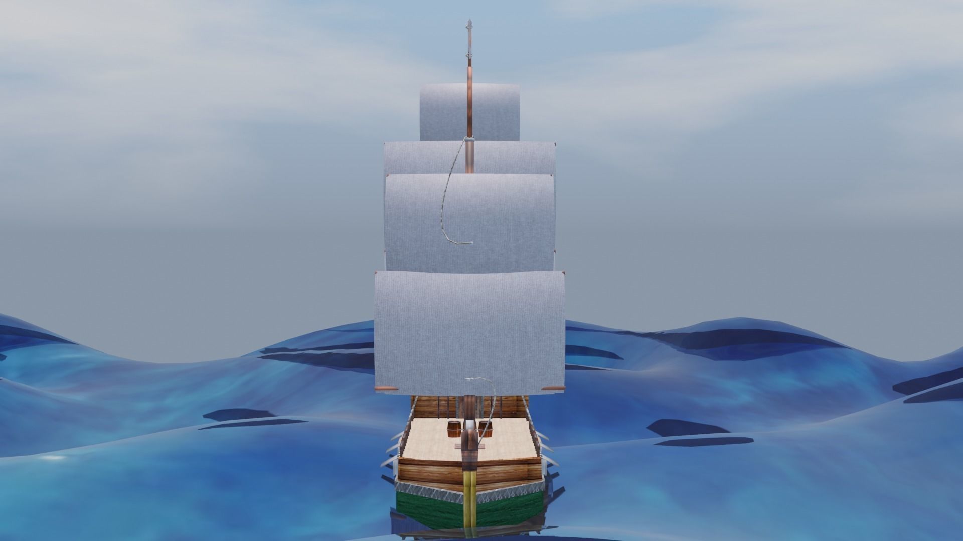 Pirate ship simple free 3D model | CGTrader