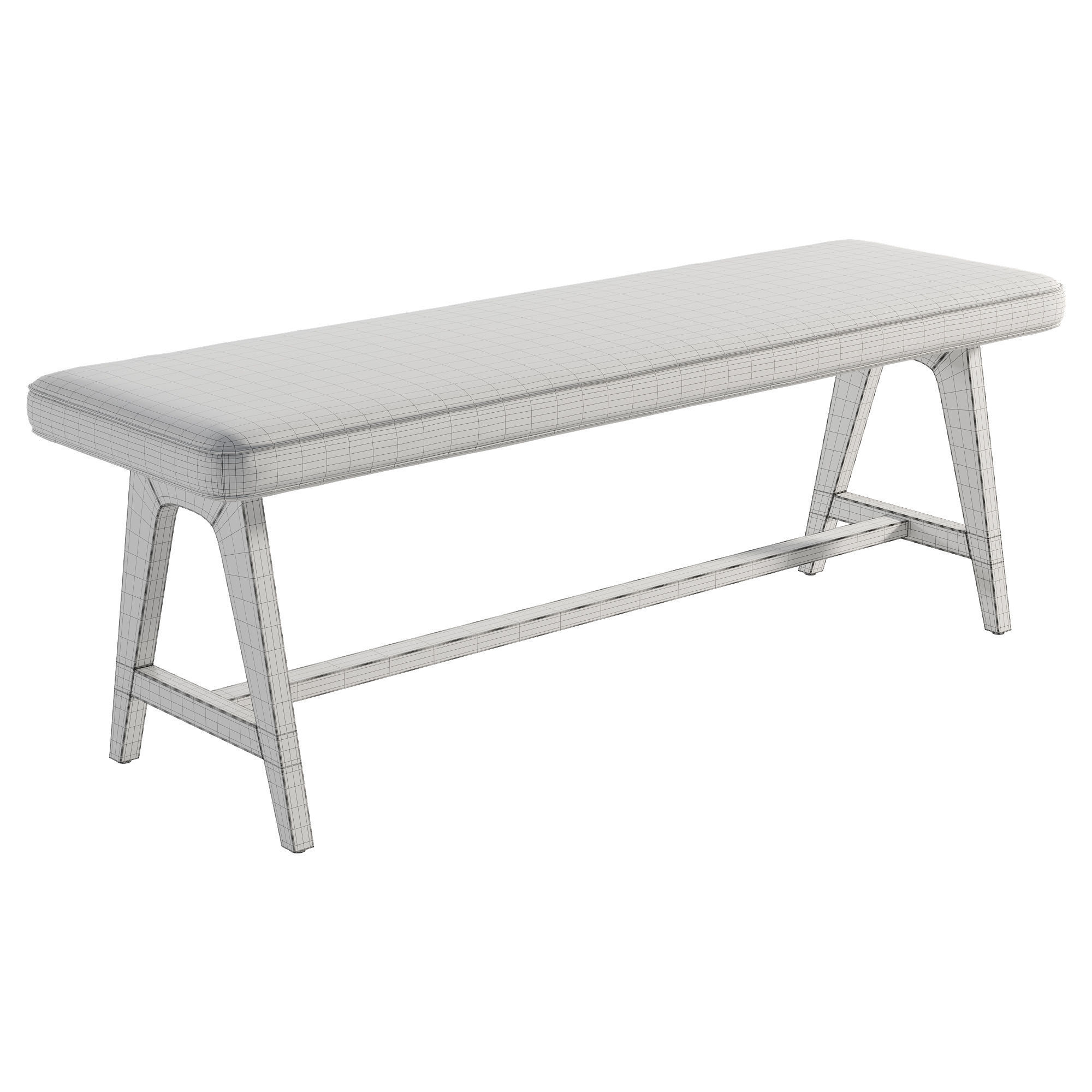 Mid-Century A-Frame Dining Bench 3D model | CGTrader