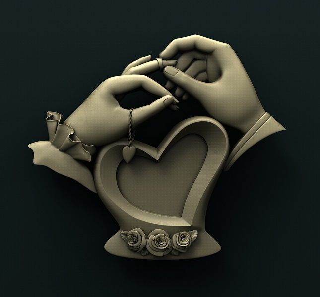 Wedding frame 3d stl model for cnc 3D model | CGTrader