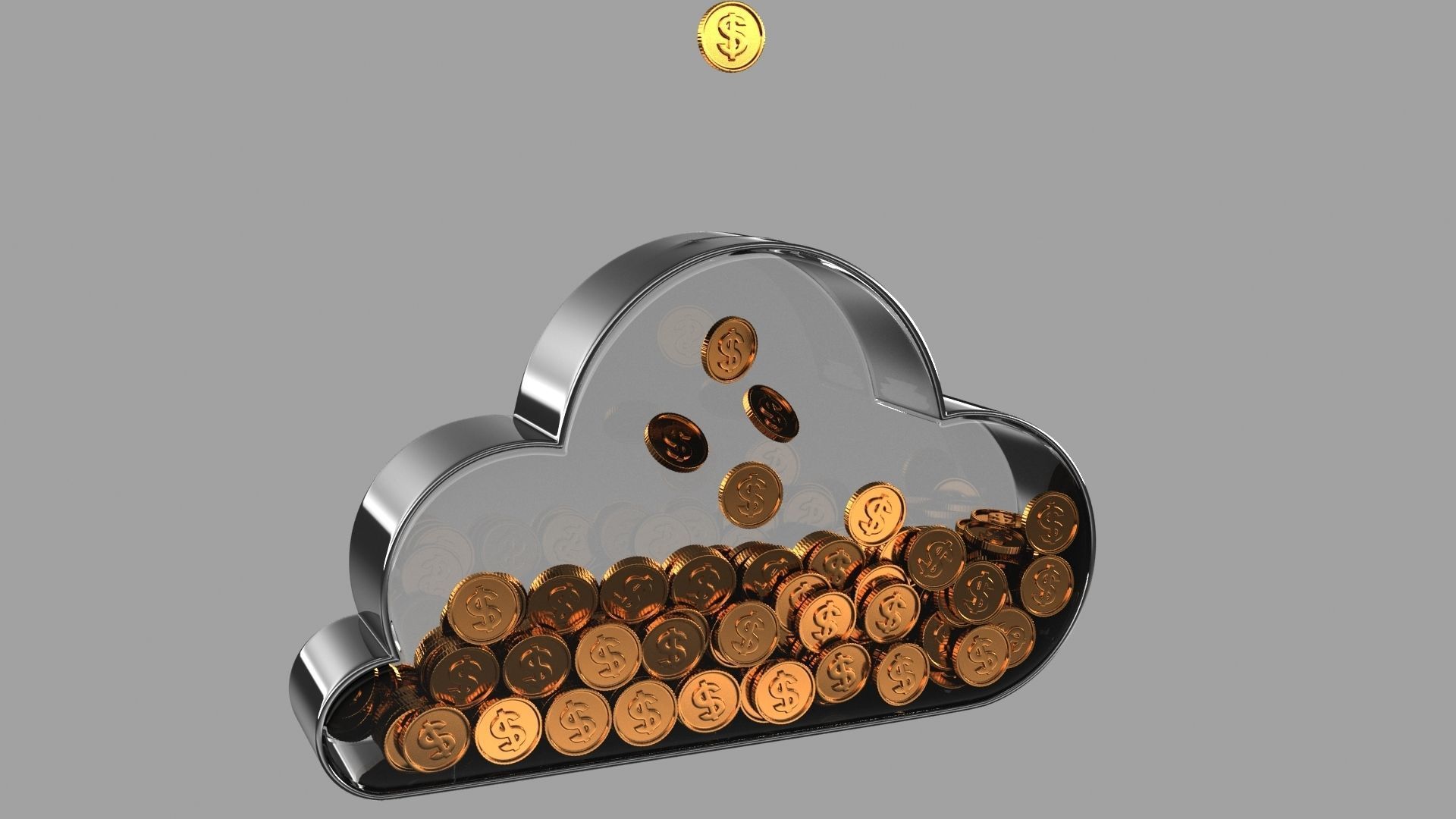 Cloud Coins Bank 3D model | CGTrader