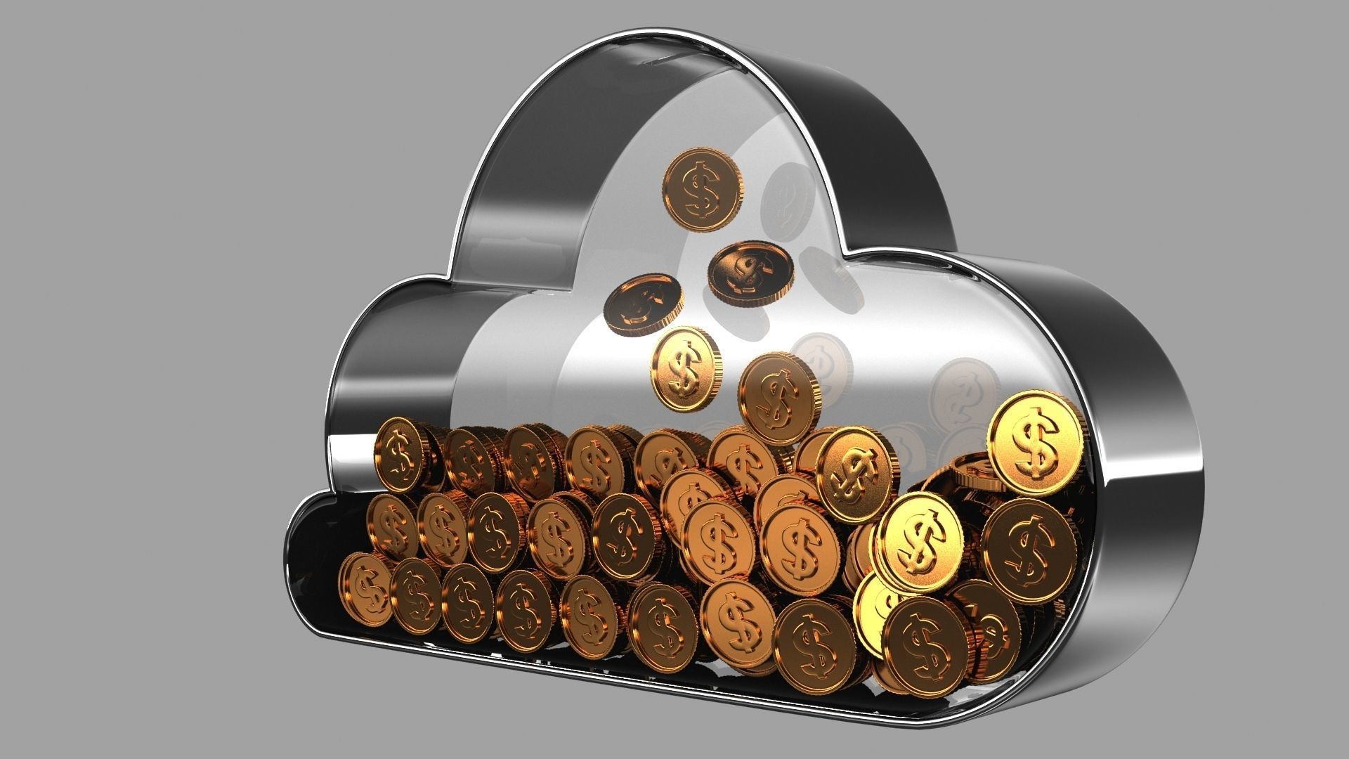 Cloud Coins Bank 3D model | CGTrader