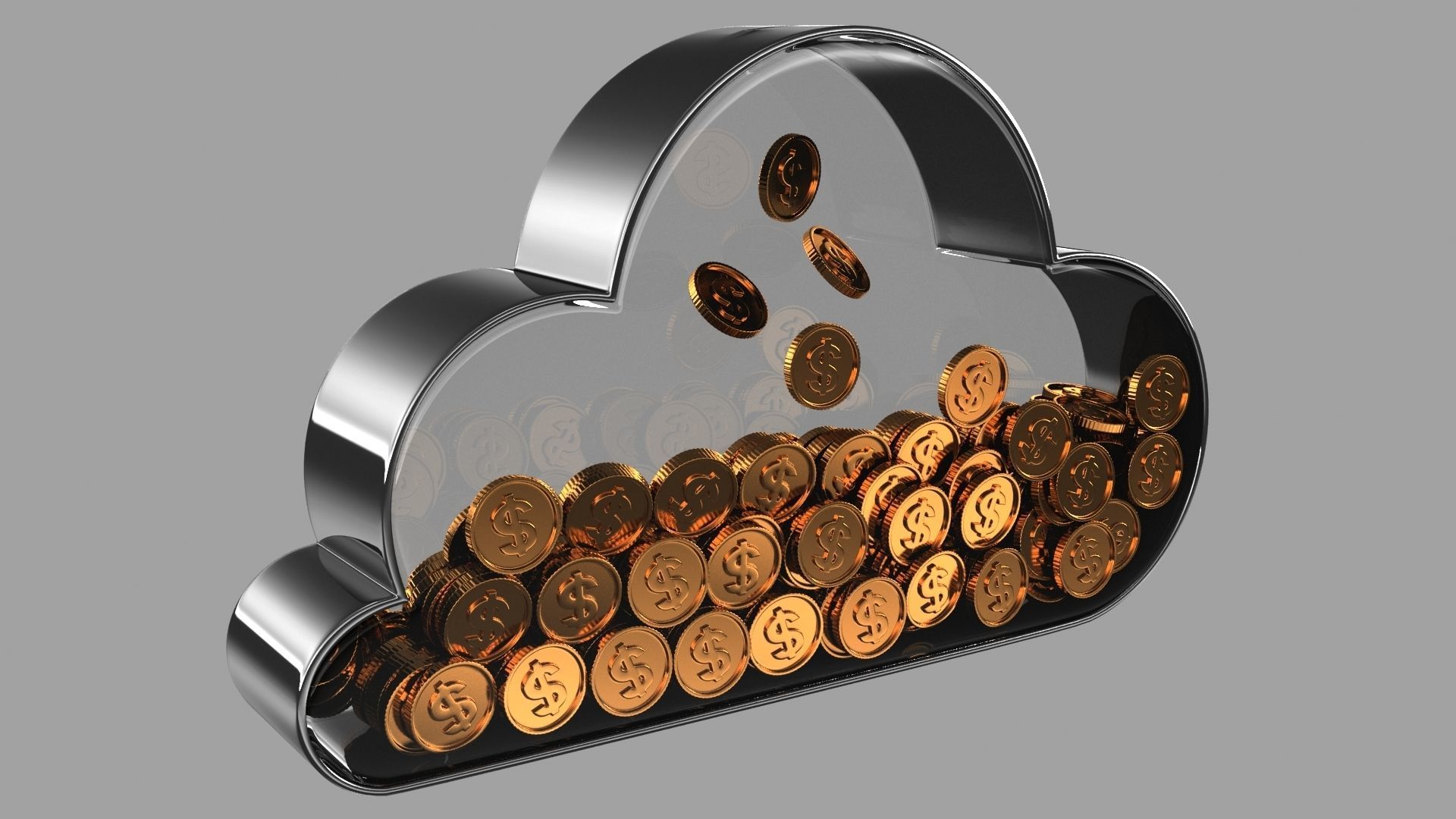 Cloud Coins Bank 3D model | CGTrader