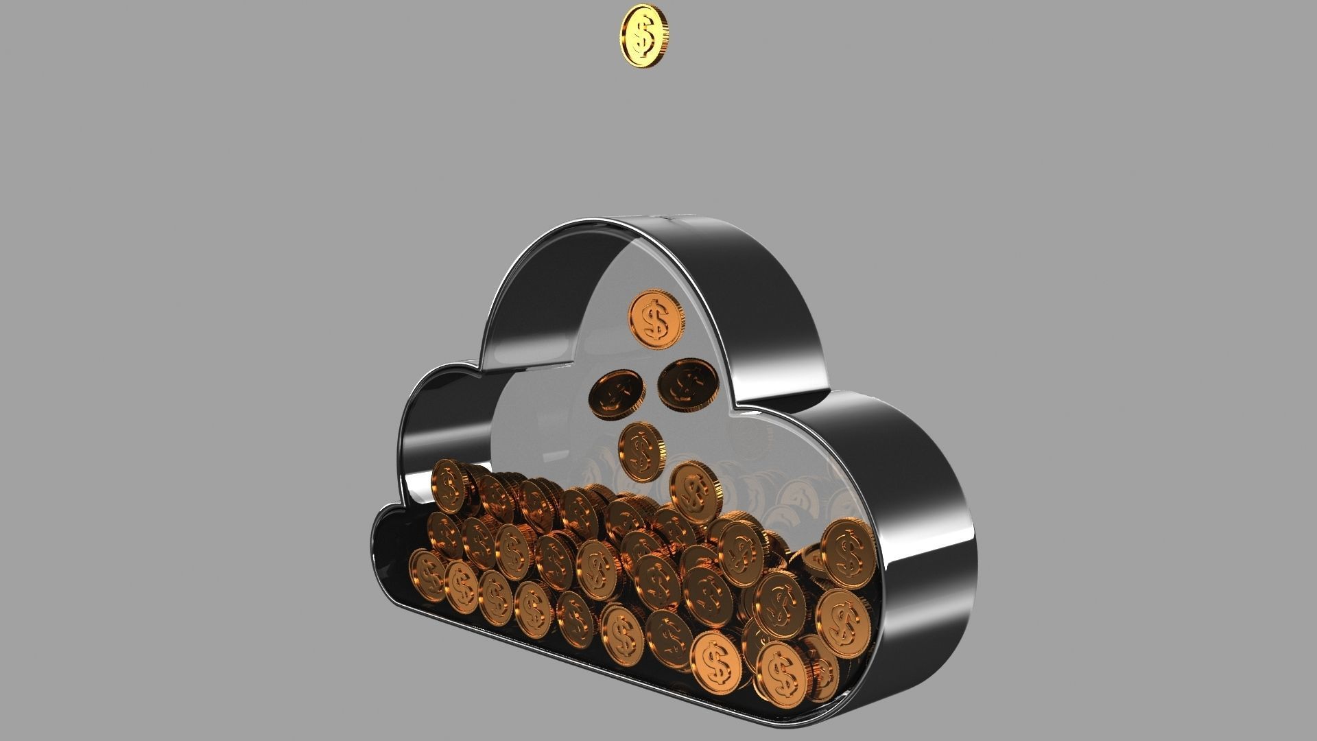 Cloud Coins Bank 3D model | CGTrader