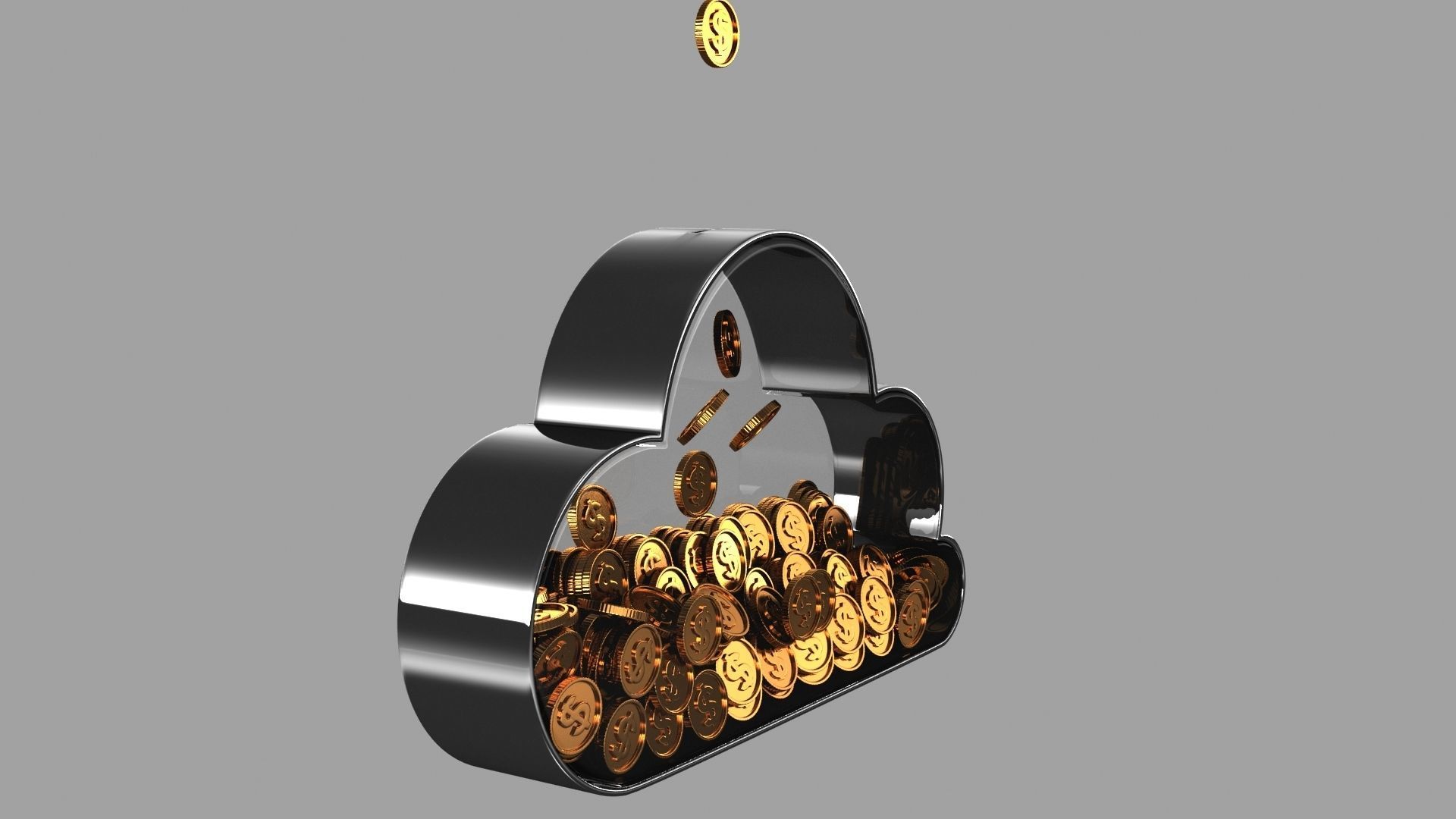 Cloud Coins Bank 3D model | CGTrader