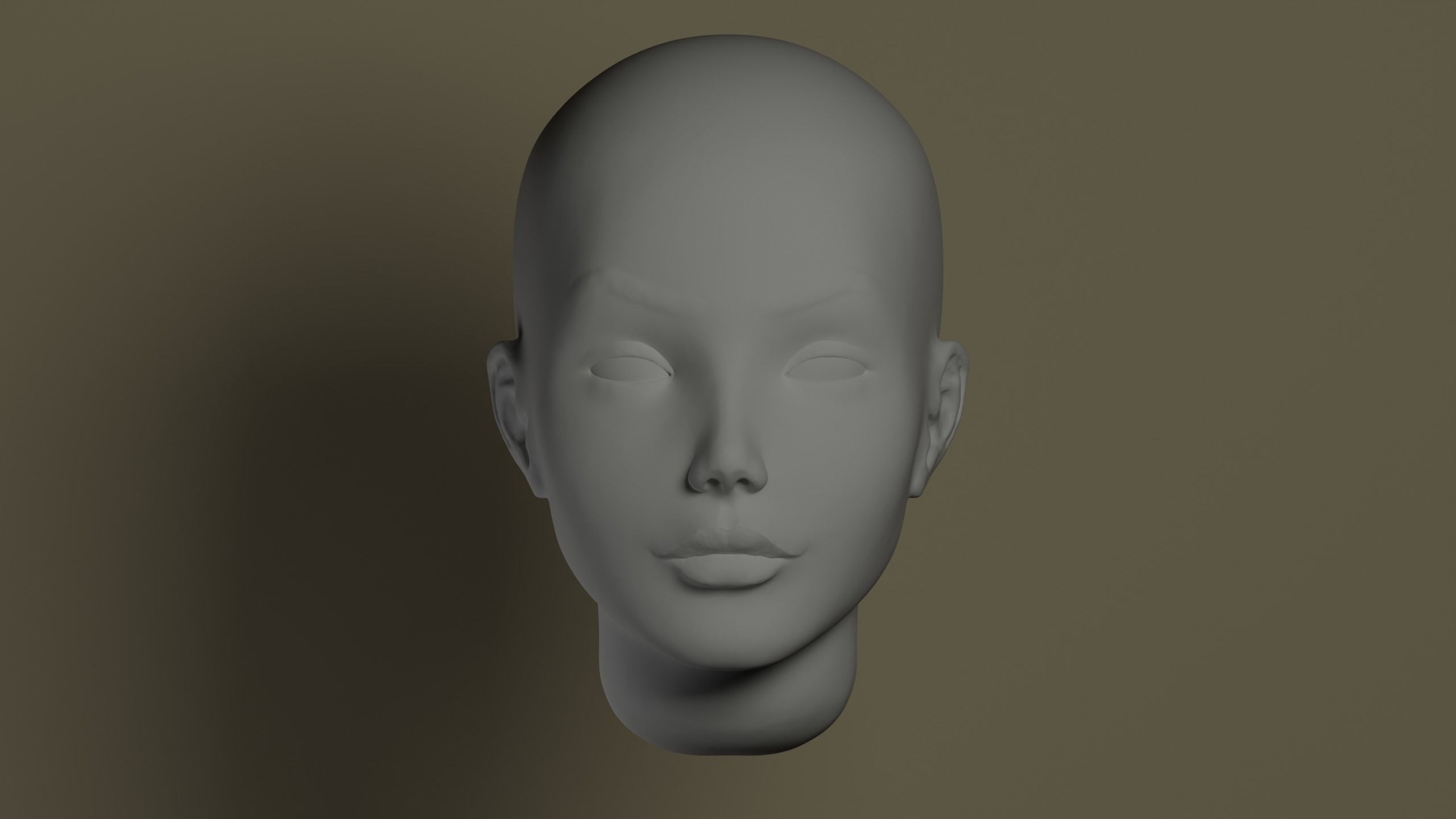 Female head free 3D model | CGTrader
