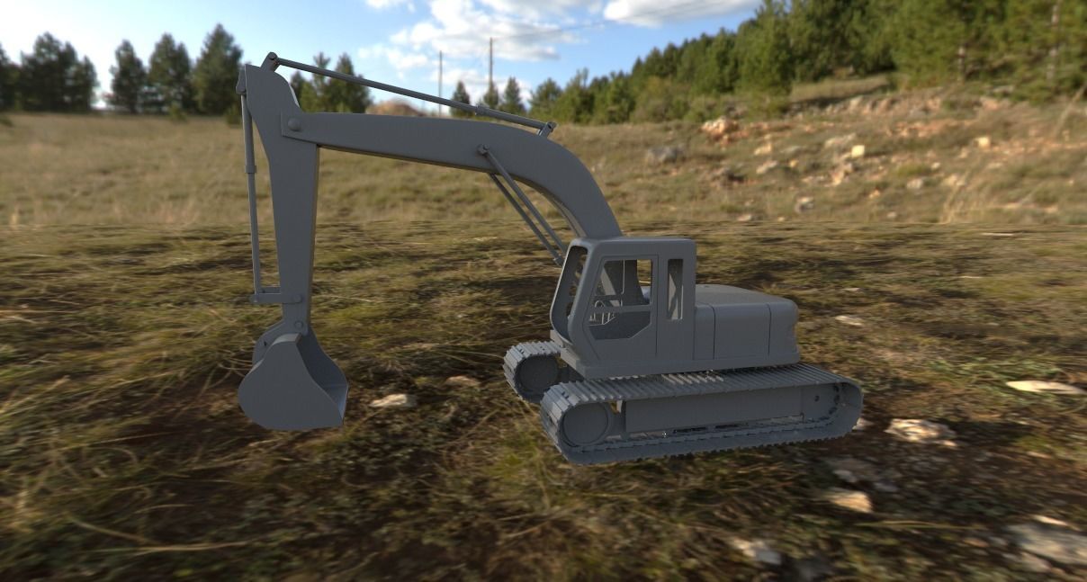 3D model toy digger excavator VR / AR / low-poly | CGTrader