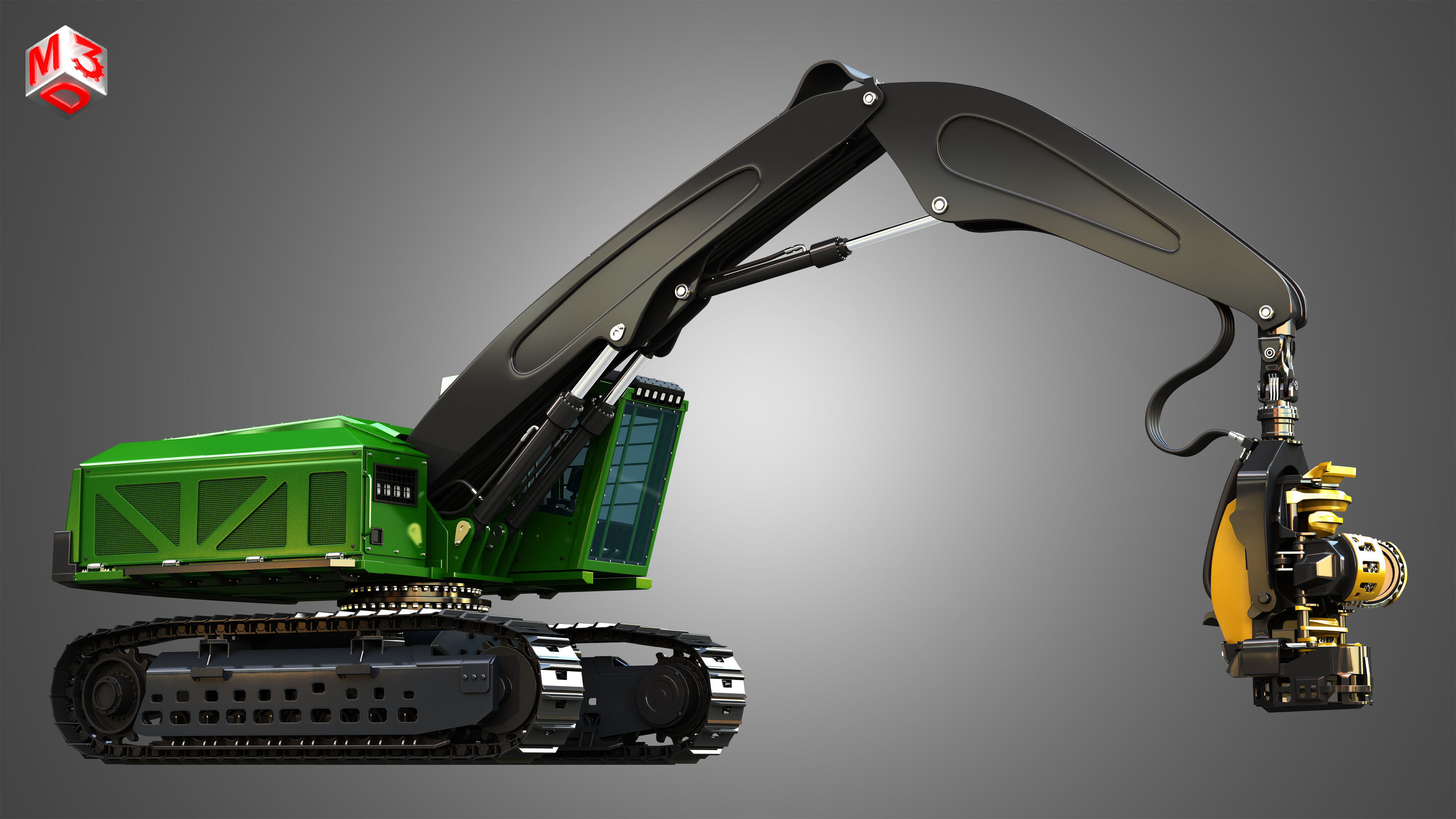 953MH Tracked Harvester 3D model | CGTrader