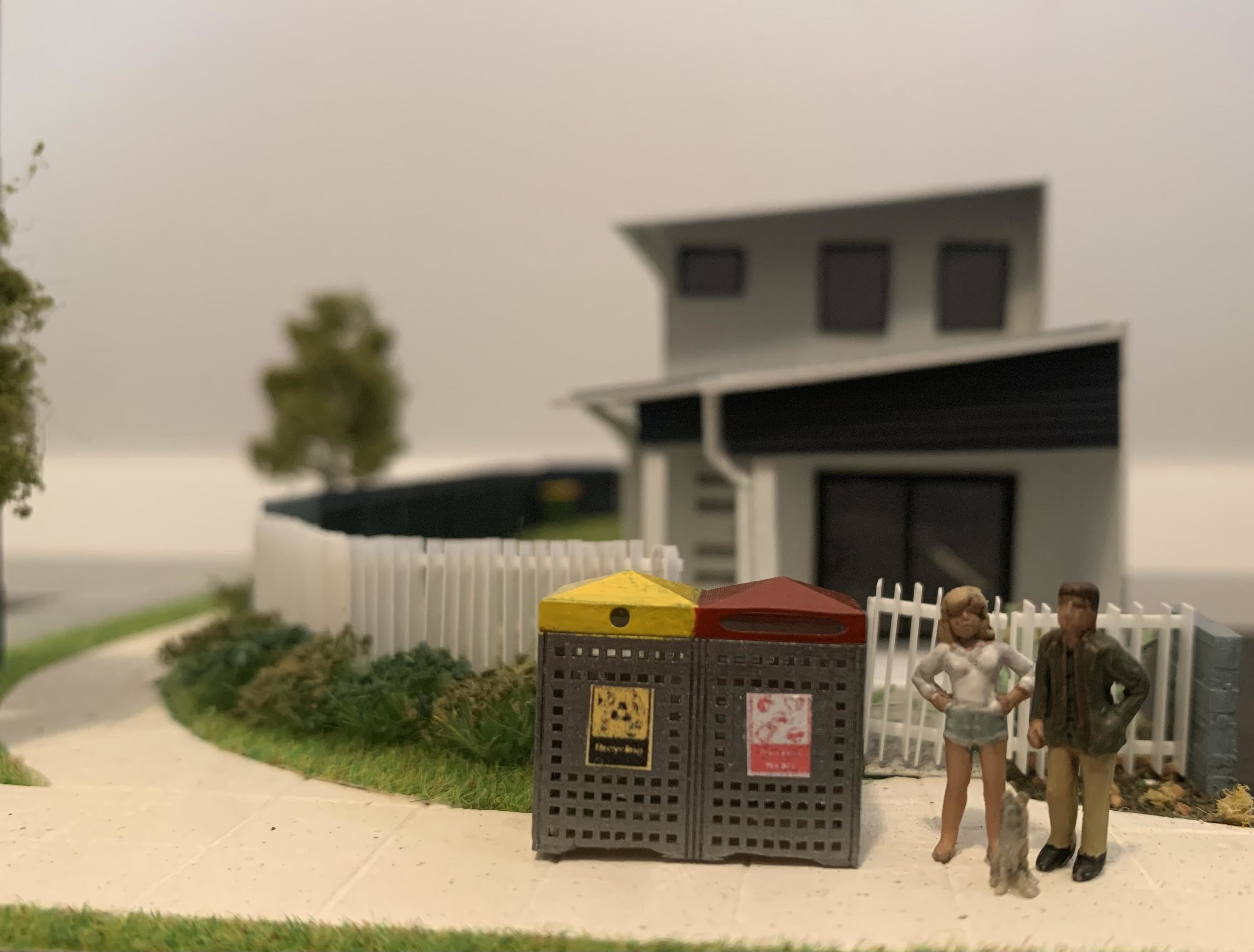 HO Scale Modern Rubbish Bin 3D model 3D printable | CGTrader
