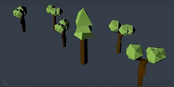 Low poly polygonal trees free 3D model | CGTrader