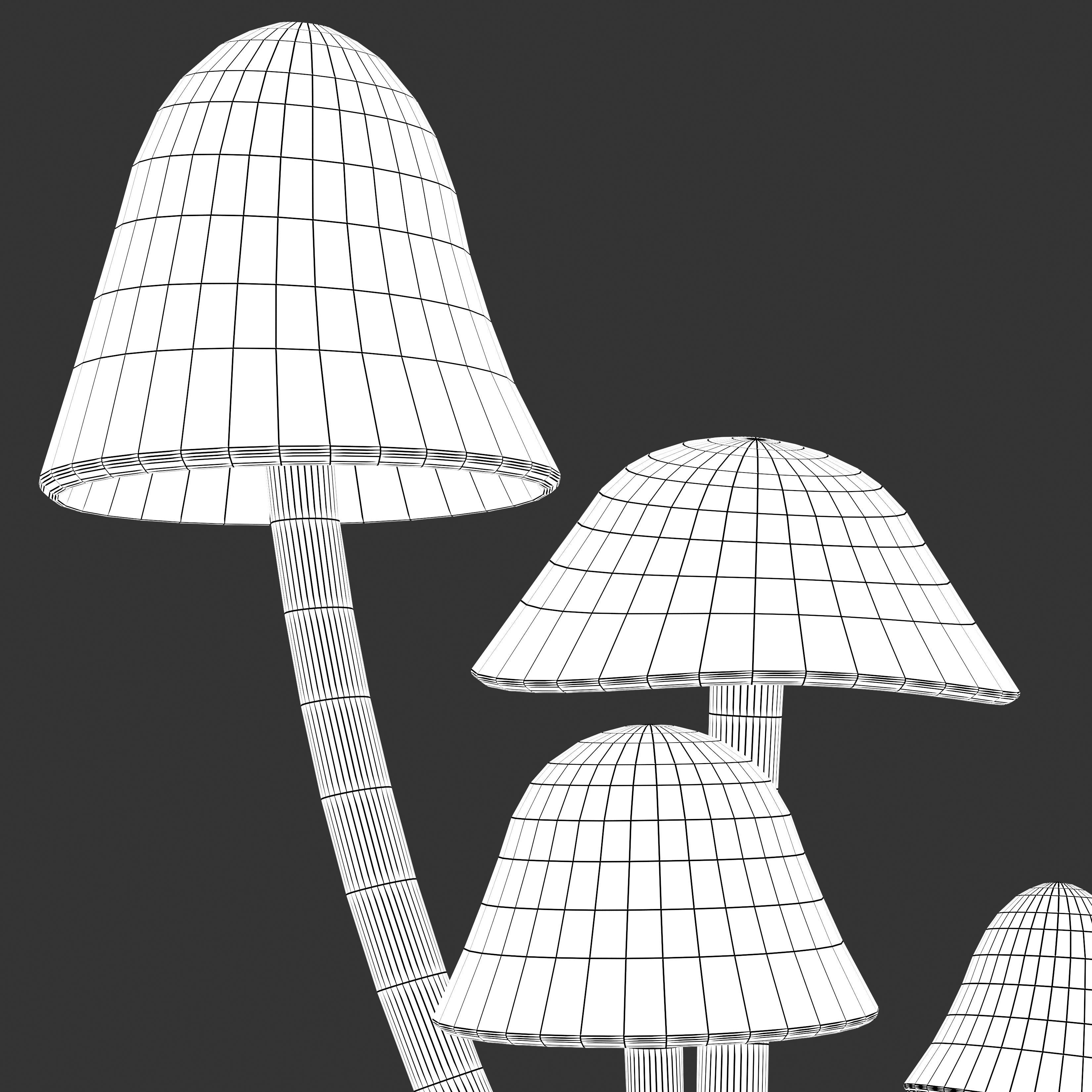 Mushroom set three mushrooms 3D model | CGTrader