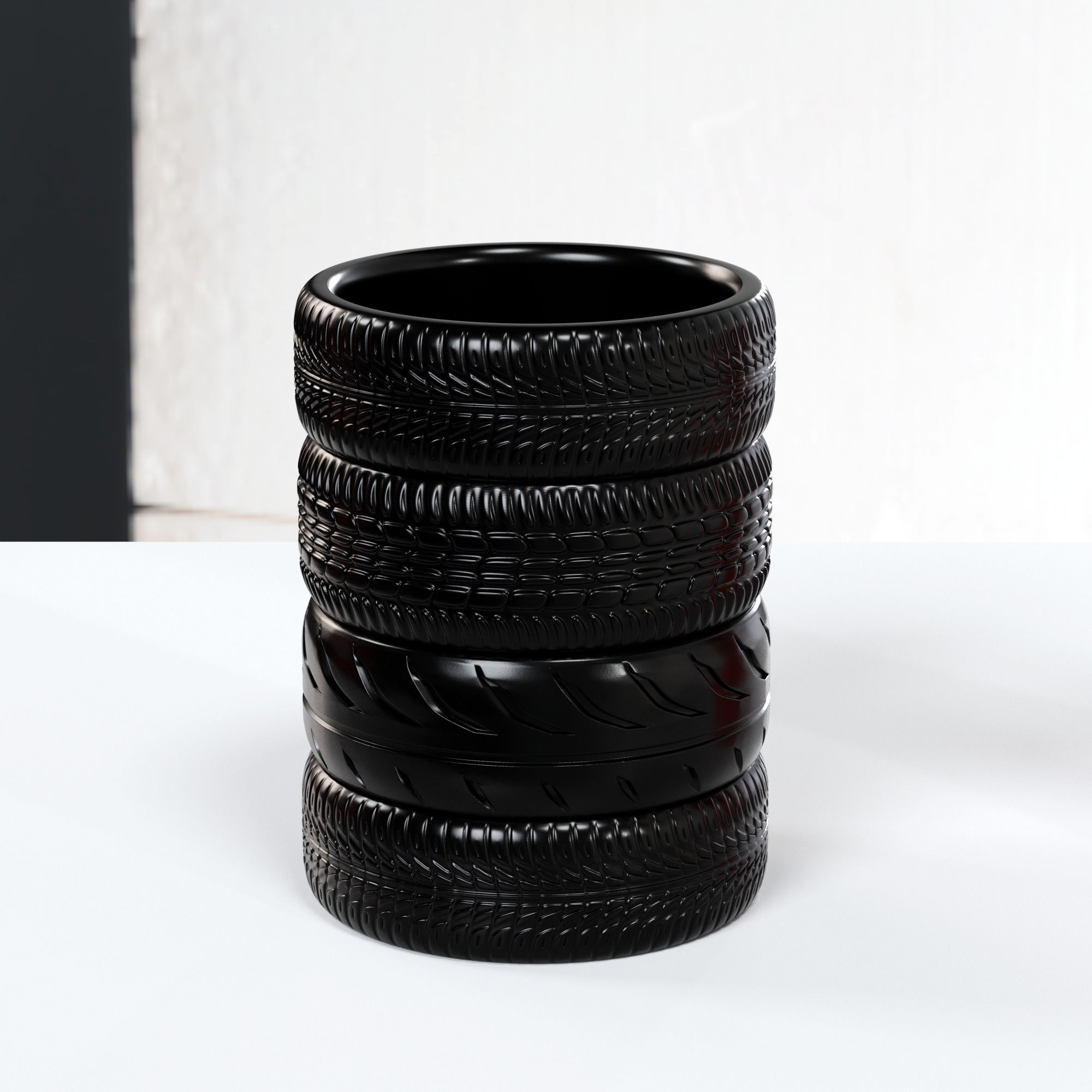 Tire stack penholder motorcycle Tire 3D print model 3D model 3D ...