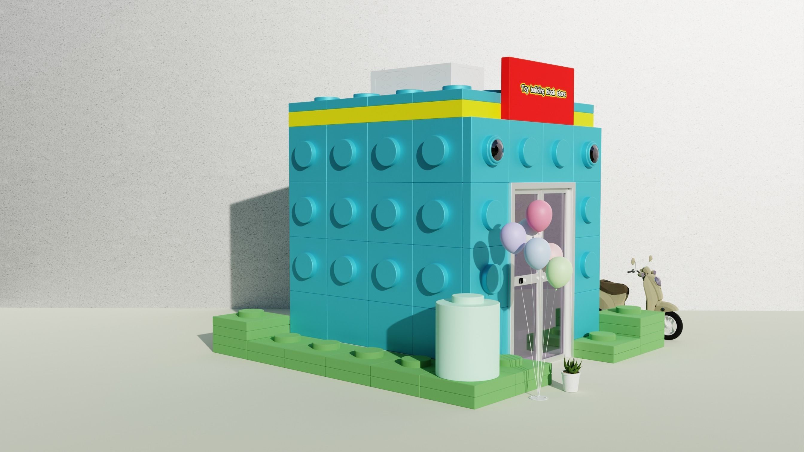 Lego Store lowpoly 3D model | CGTrader
