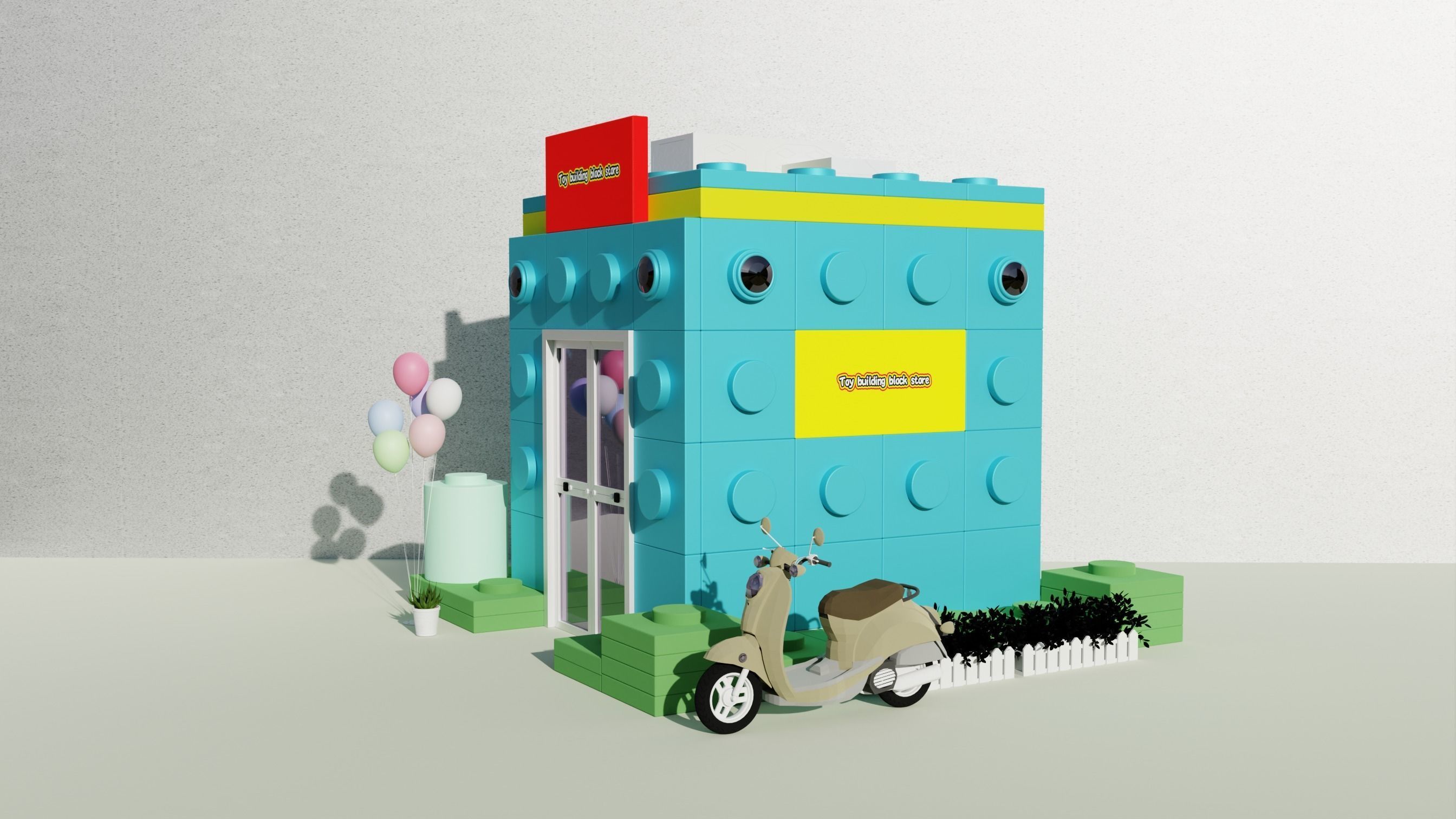 Lego Store lowpoly 3D model | CGTrader