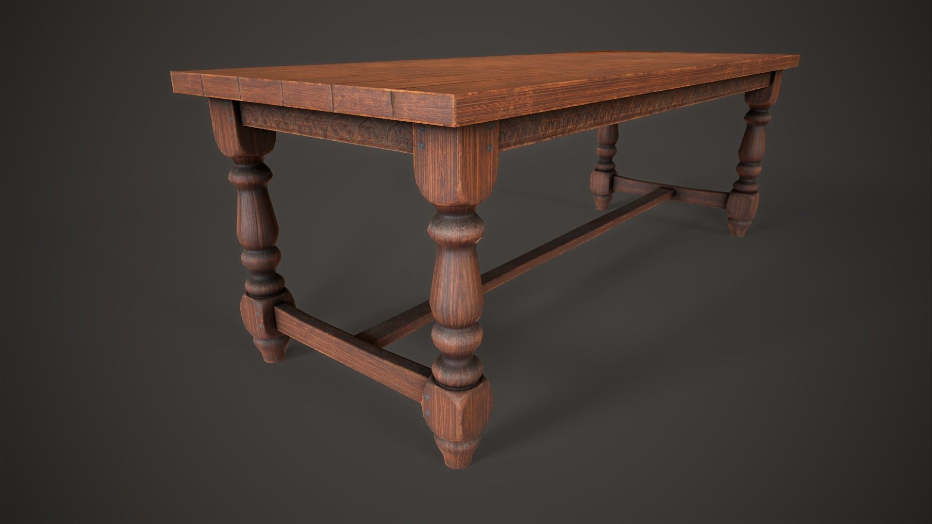 3D model Old medieval dining table VR / AR / low-poly | CGTrader