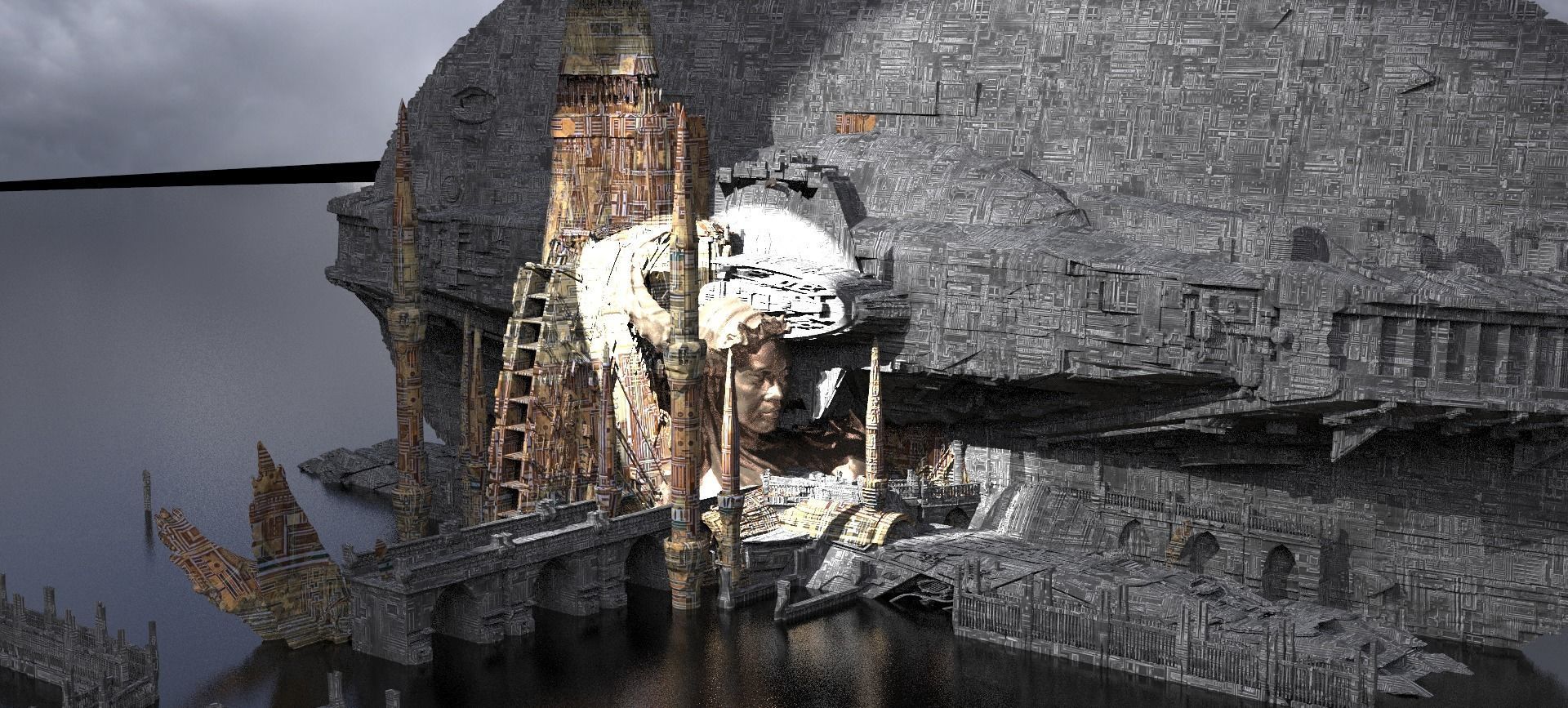 Alien Holy Temples Kit bash 9 3D model | CGTrader