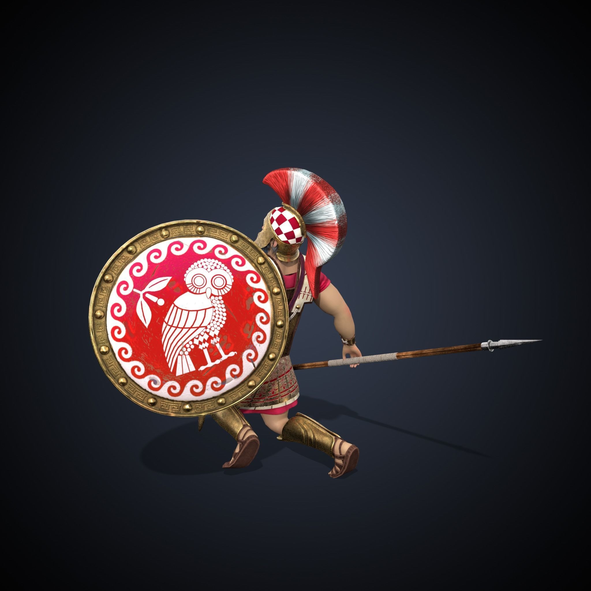 Athenian Hoplite 3D model animated rigged | CGTrader