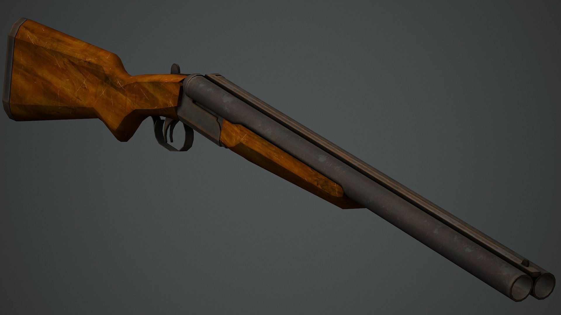 3D model Double Barrel Shotgun - Low Poly Game Ready VR / AR / low-poly ...