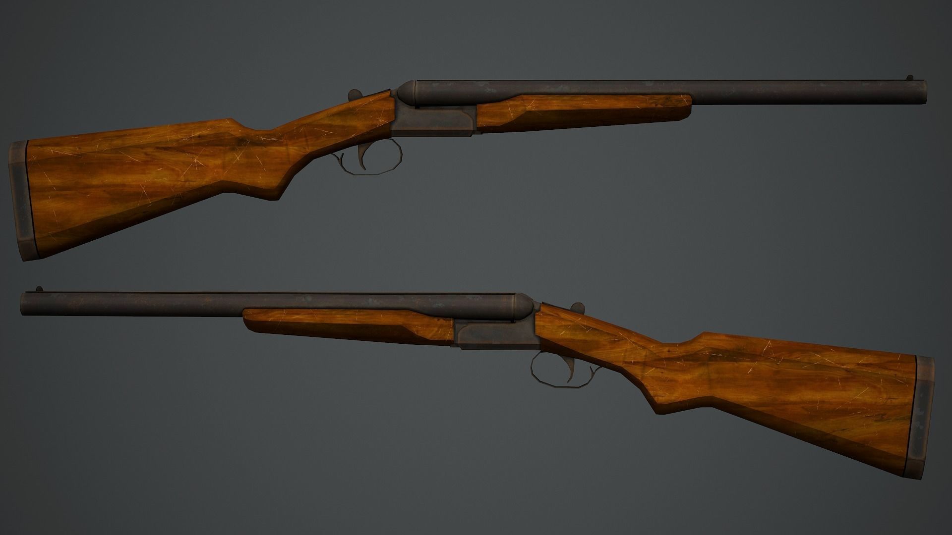 3D model Double Barrel Shotgun - Low Poly Game Ready VR / AR / low-poly | CGTrader