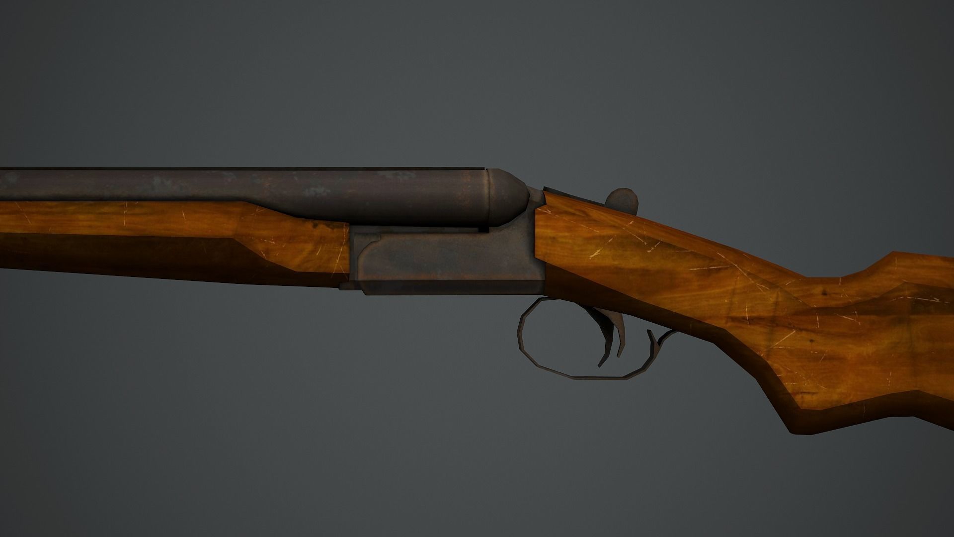 3D model Double Barrel Shotgun - Low Poly Game Ready VR / AR / low-poly ...
