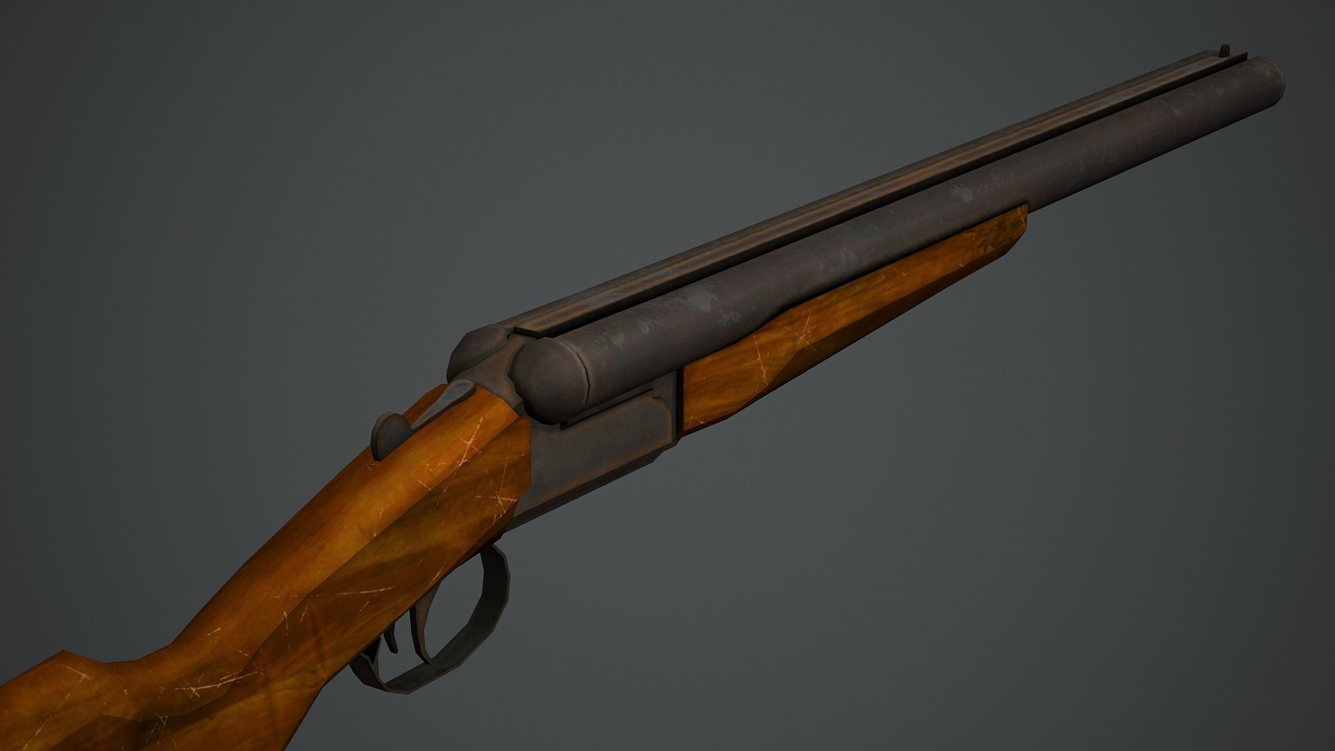 3D model Double Barrel Shotgun - Low Poly Game Ready VR / AR / low-poly ...