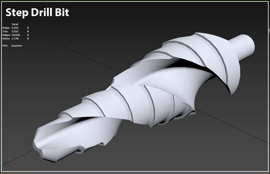 Original Size Step Drill Bit Ready for 3d Print model 3D model 3D ...