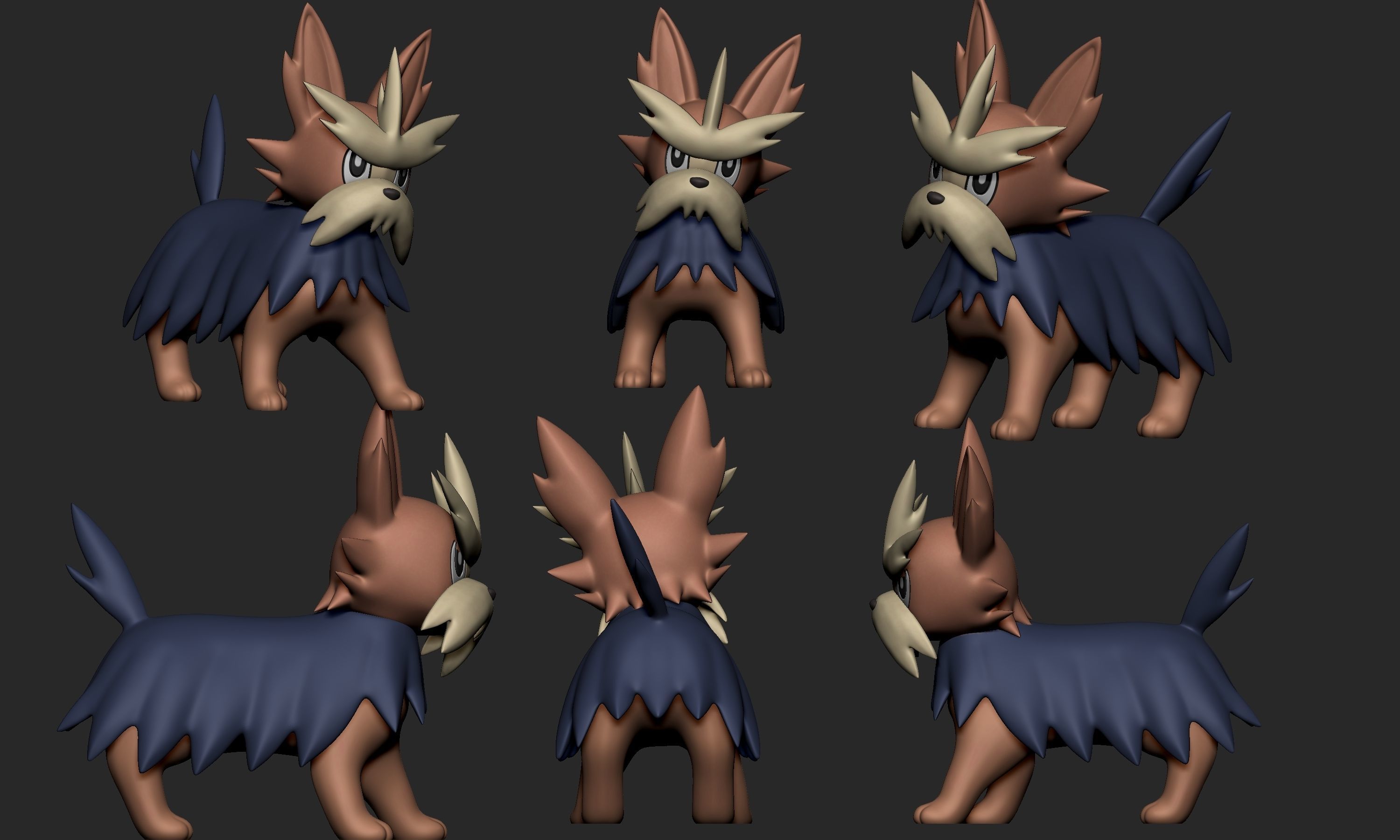 Pokemon - Herdier with 2 poses 3D model 3D printable | CGTrader