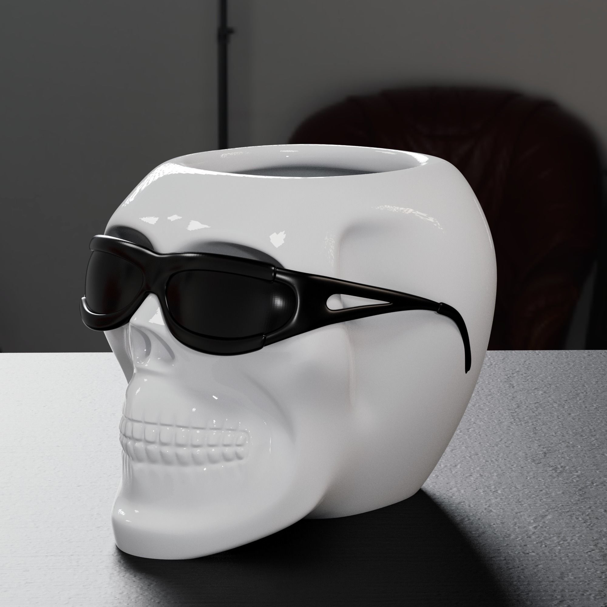 Handsome Skull Planter Pot 3D model 3D printable | CGTrader