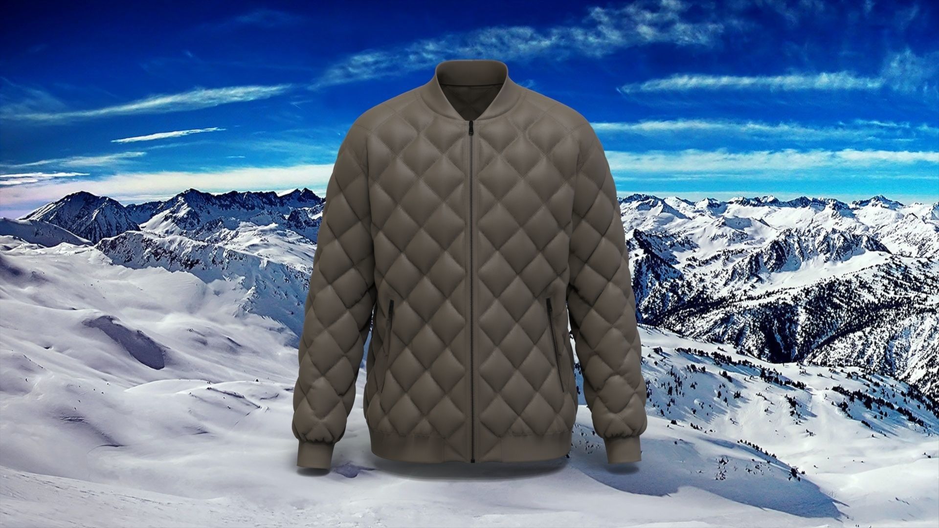 Neck Rib Classic Puffer Jacket 3D model | CGTrader