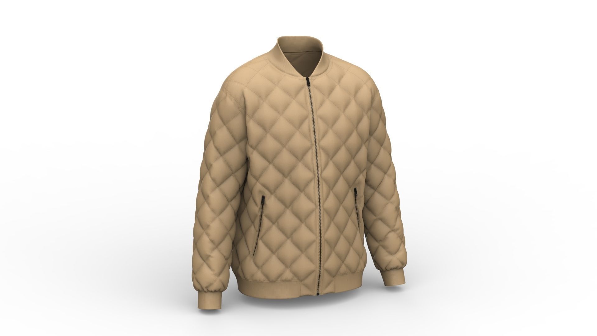 Neck Rib Classic Puffer Jacket 3D model | CGTrader