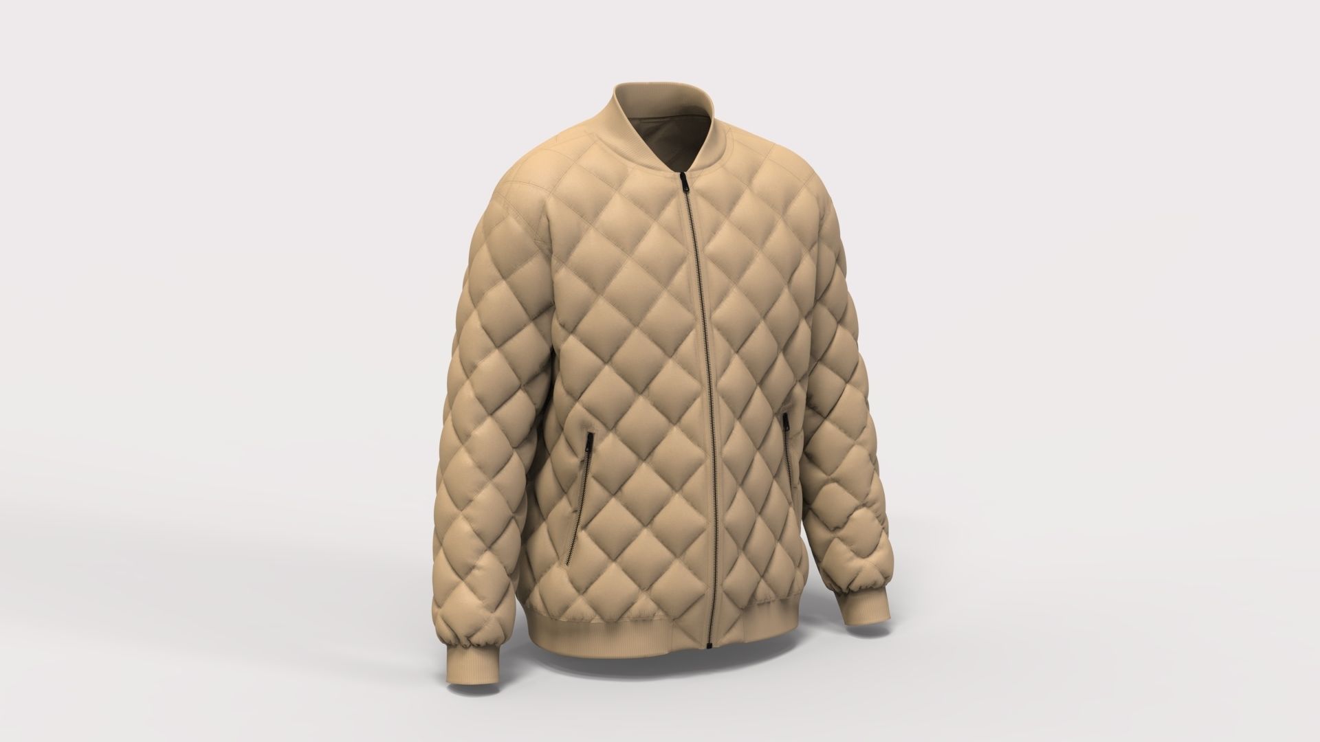 Neck Rib Classic Puffer Jacket 3D model | CGTrader
