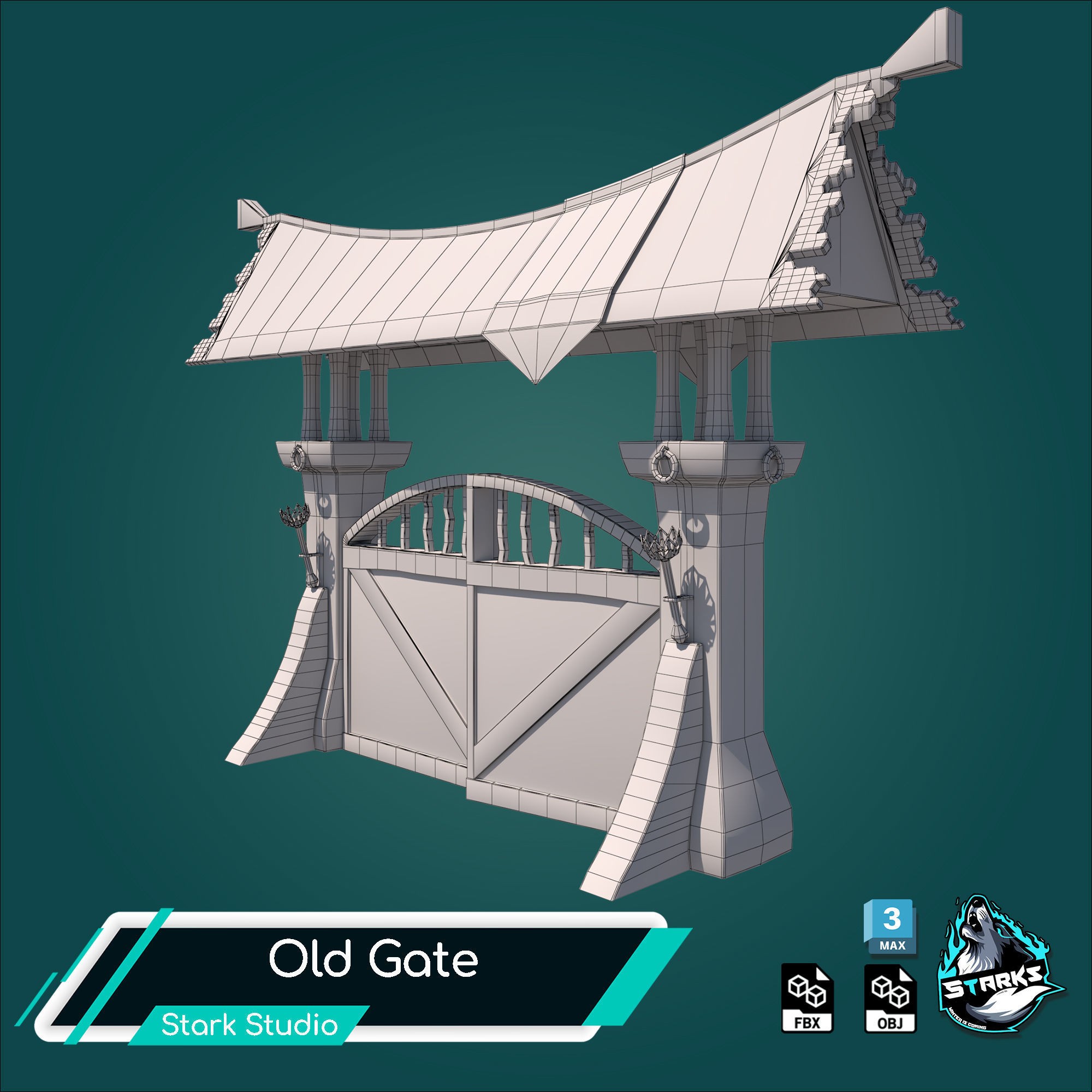 3D model Old Gate VR / AR / low-poly | CGTrader