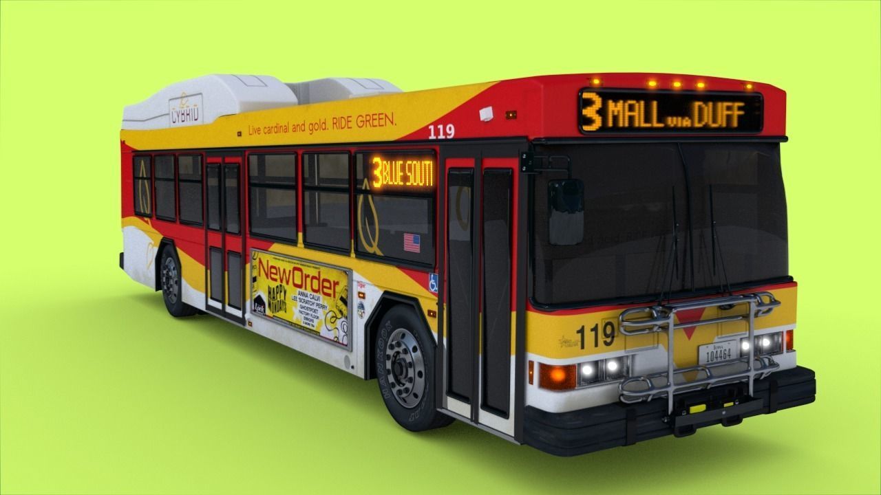Detailed 3D City Bus with Interior 3D model | CGTrader