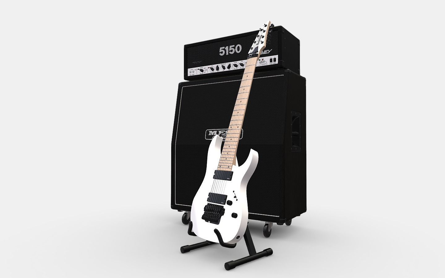 Metal Guitar Amp Stack Stage 3D model | CGTrader