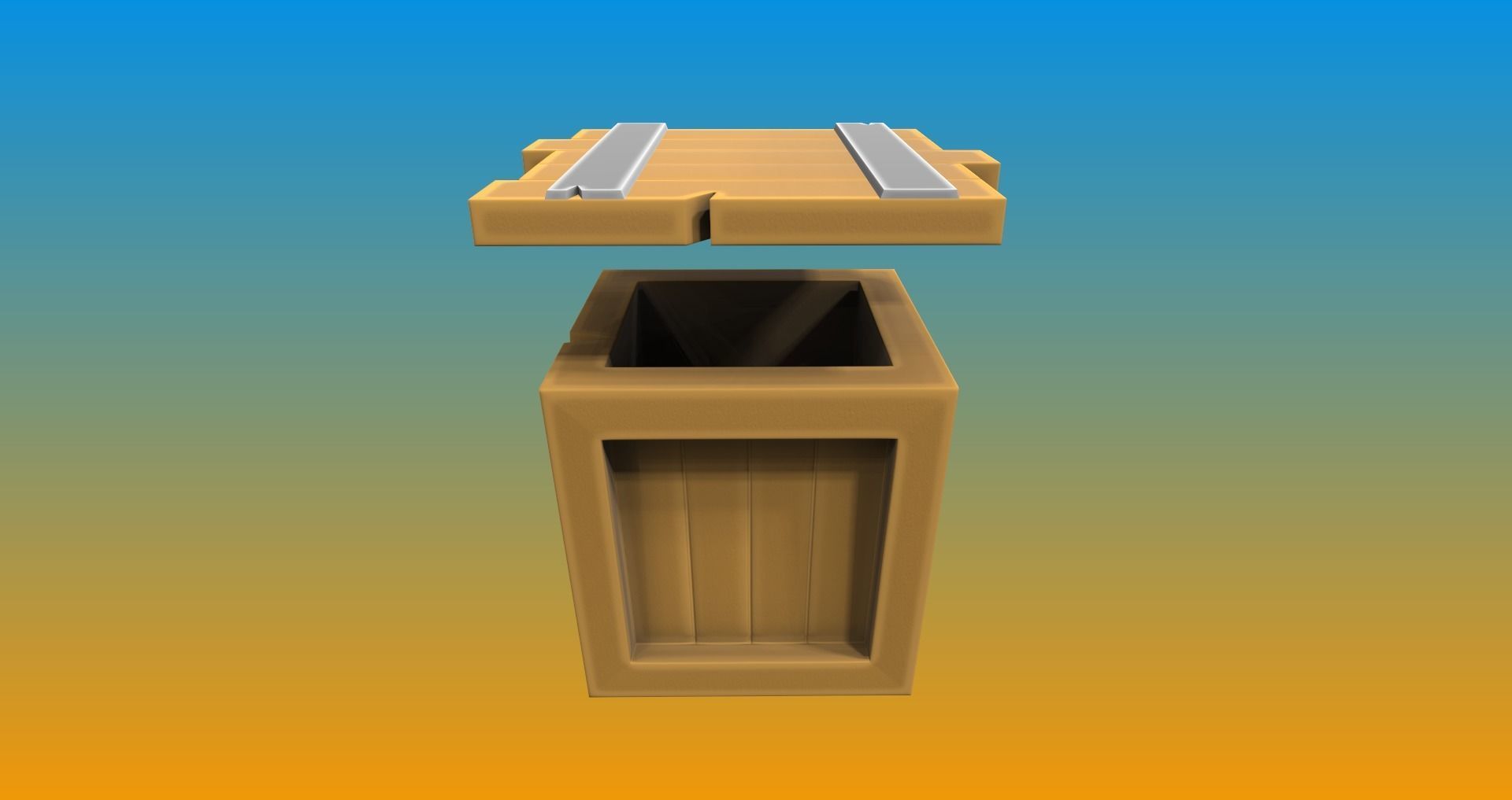 Free openable hand-painted wooden Box 3D free VR / AR / low-poly 3D ...