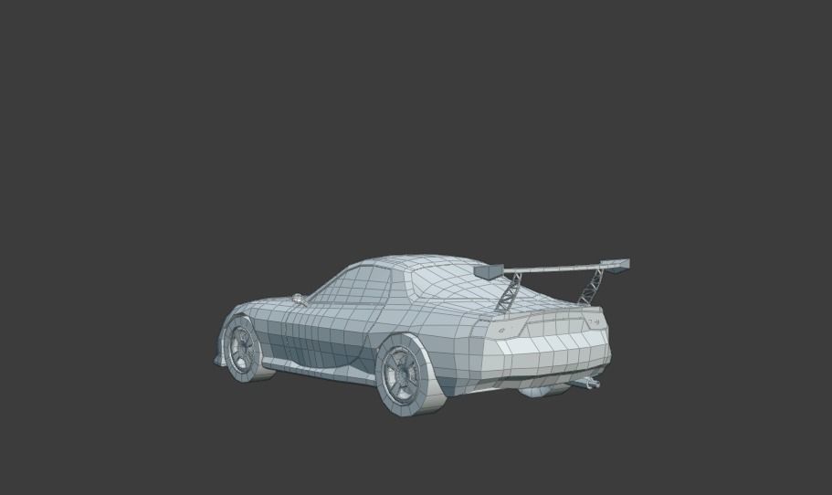 Mazda rx 7 low poly game ready 3d model free VR / AR / low-poly 3D ...