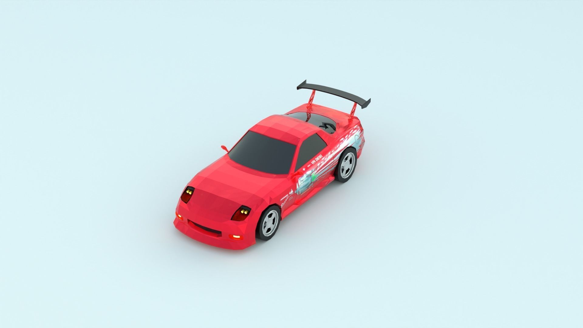 Mazda rx 7 low poly game ready 3d model free VR / AR / low-poly 3D ...