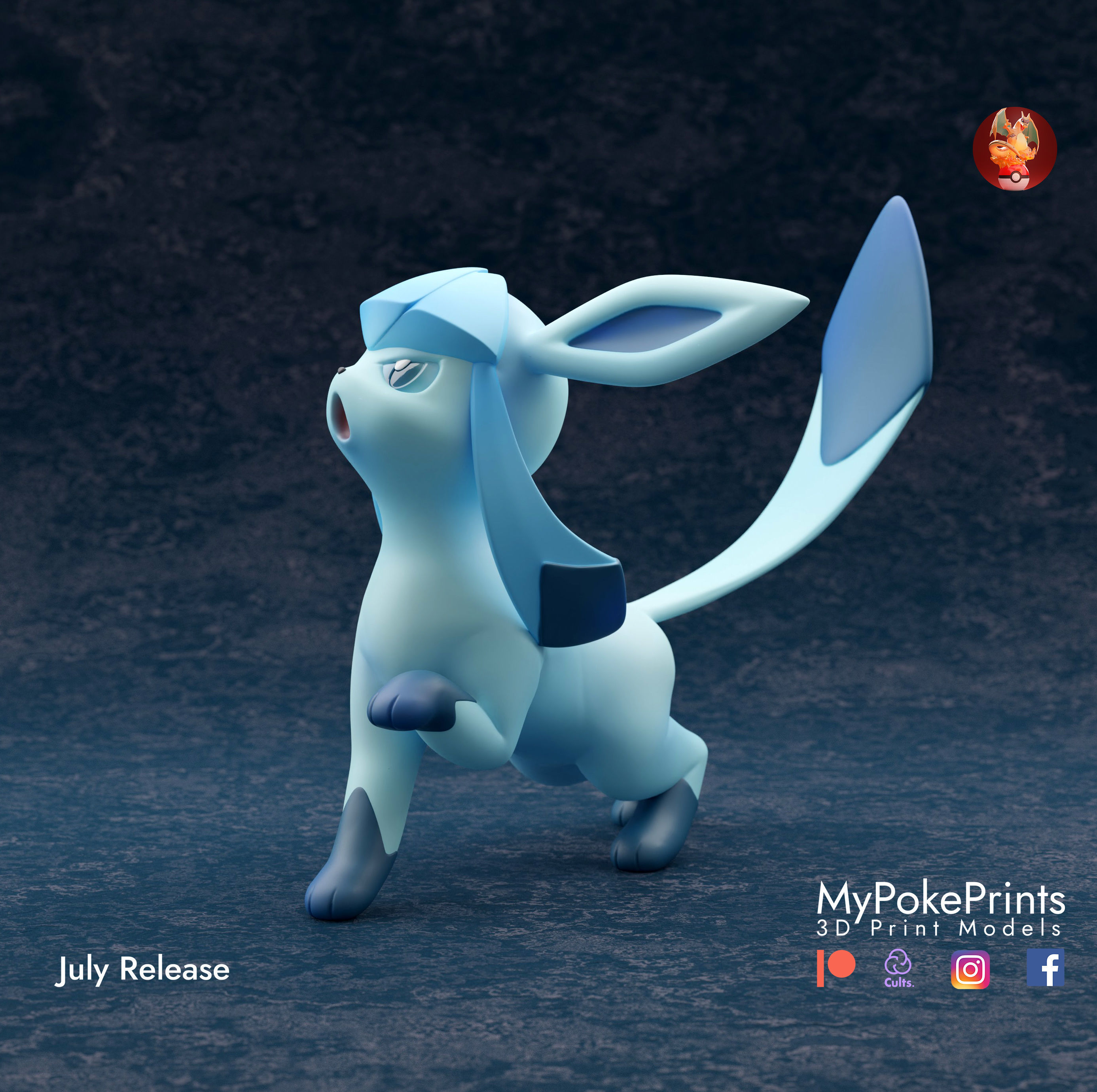 GLACEON 2 POSES - PRE-SUPPORTED POKEMON 3D model 3D printable | CGTrader